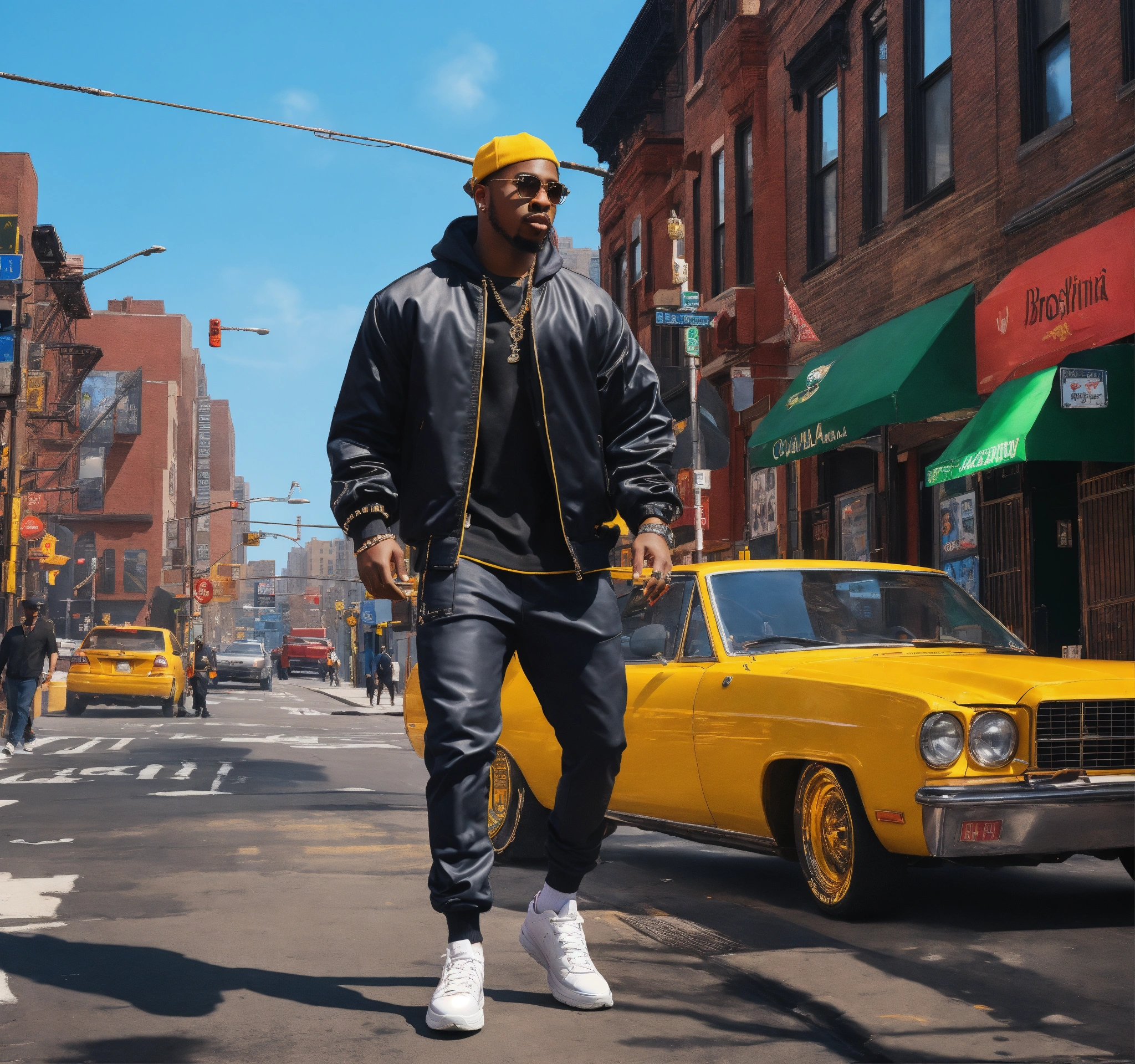 Lexica - Pop art, hyperrealist full body portrait of black rapper ...