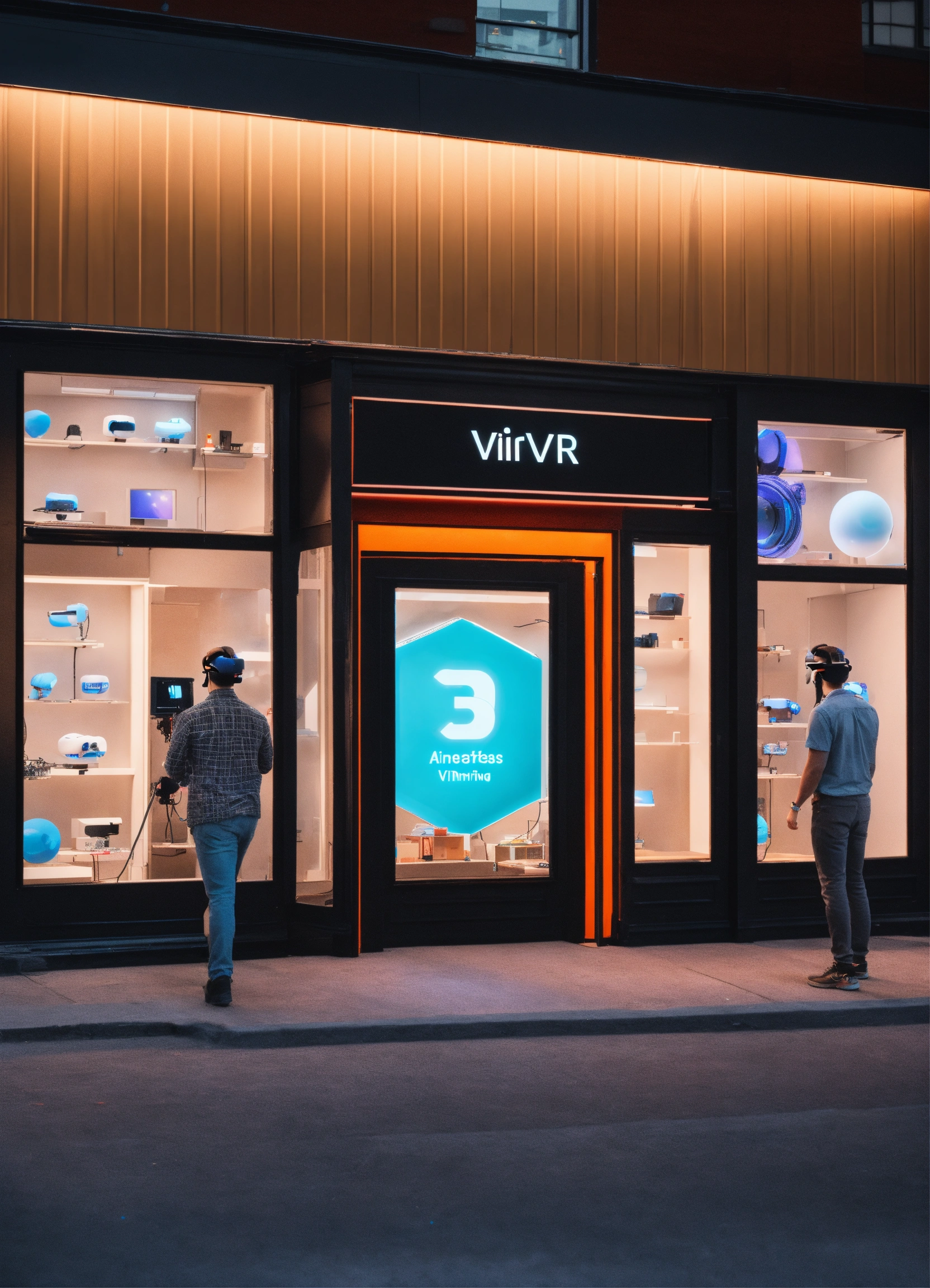 Lexica - Storefront with people inside experiencing VR and 3d printing ...