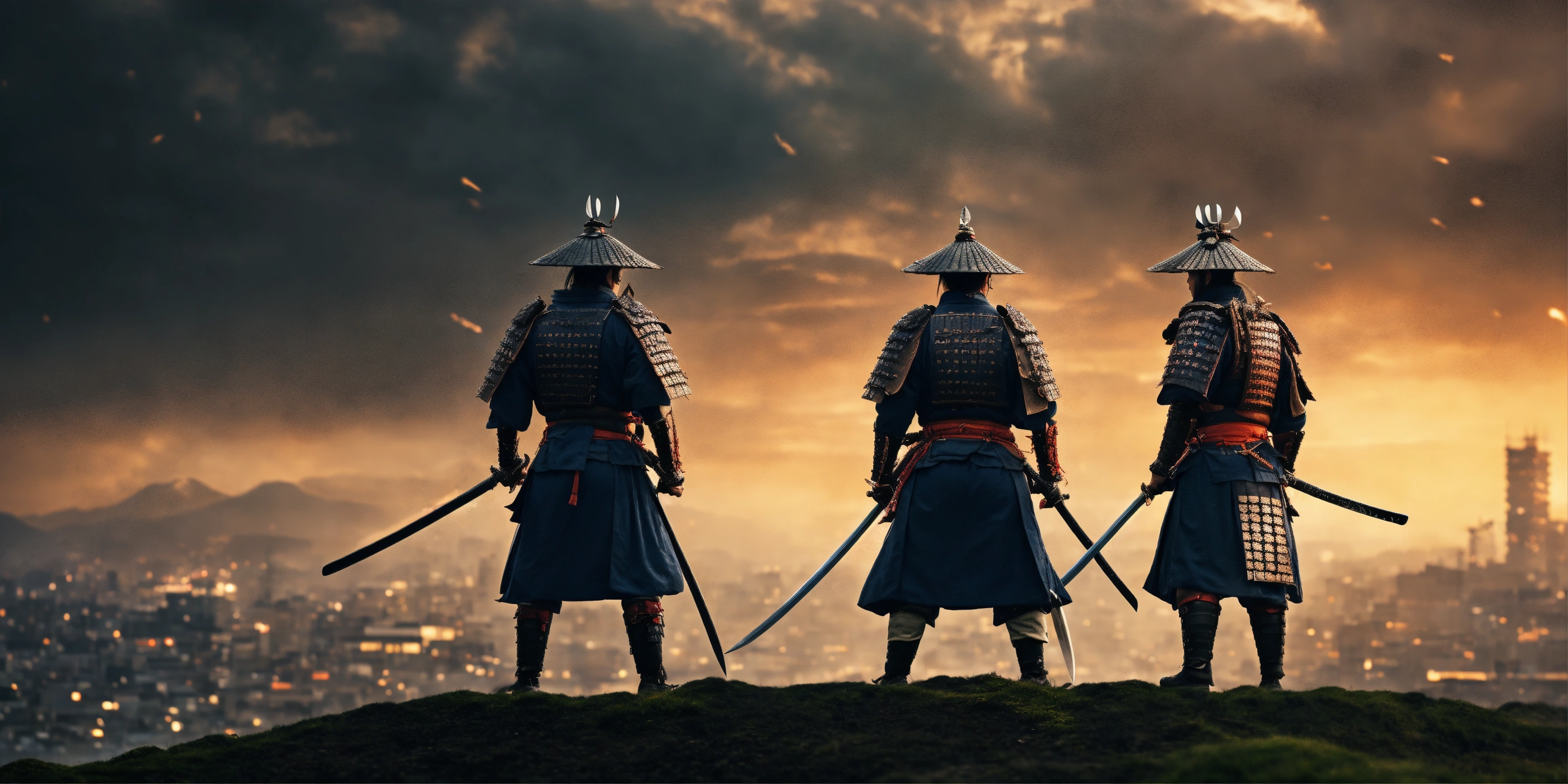 Lexica - High quality, 8K Ultra HD, hyper-realistic of Japanese samurai. Two samurai brothers ...