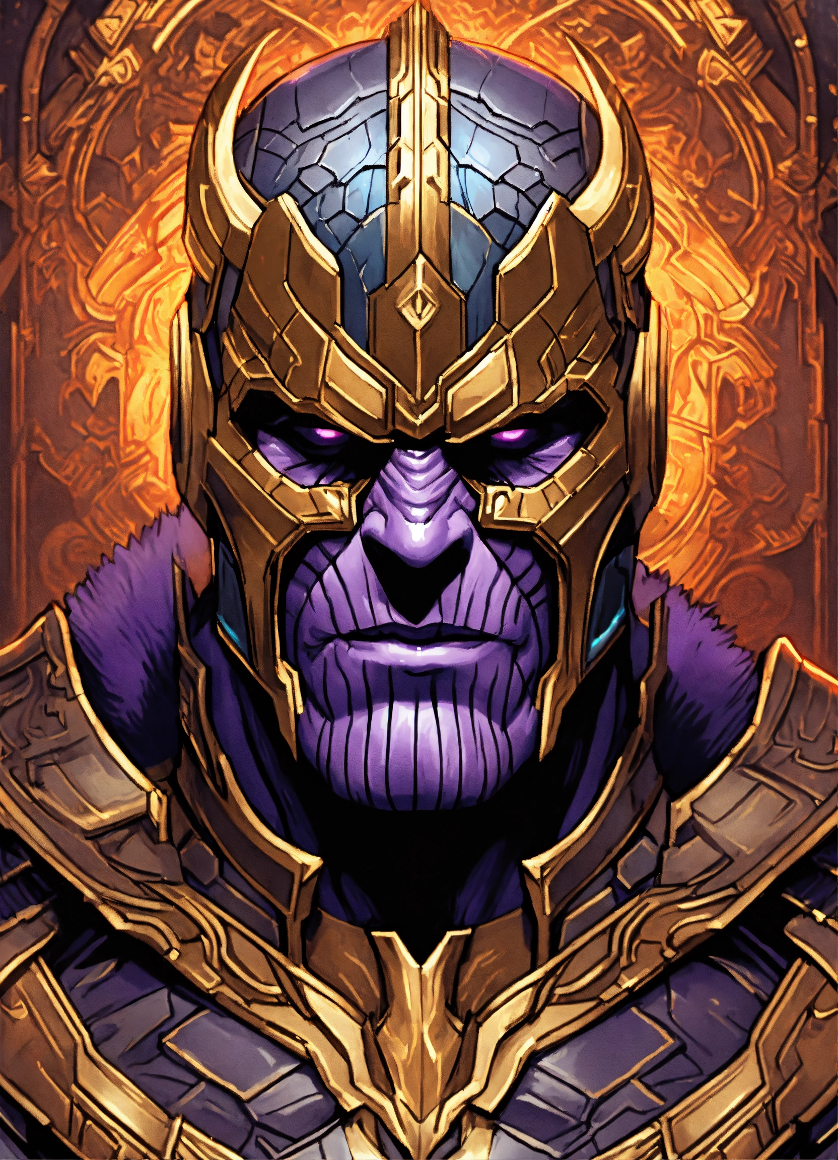 Lexica - A close up of Thanos, symmetrical epic fantasy art, fantasy rpg symmetrical portrait ...
