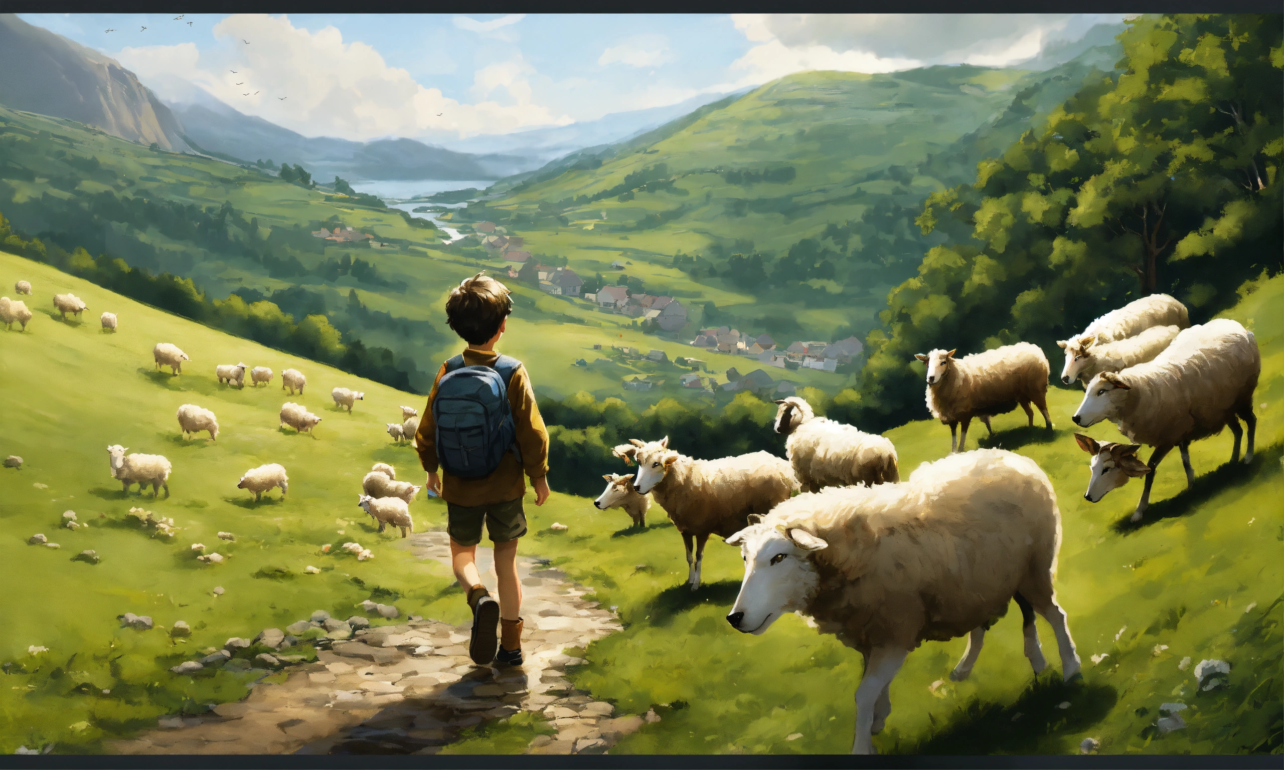 Lexica - Very high detailed 2d illustration closeup of boy watching ...