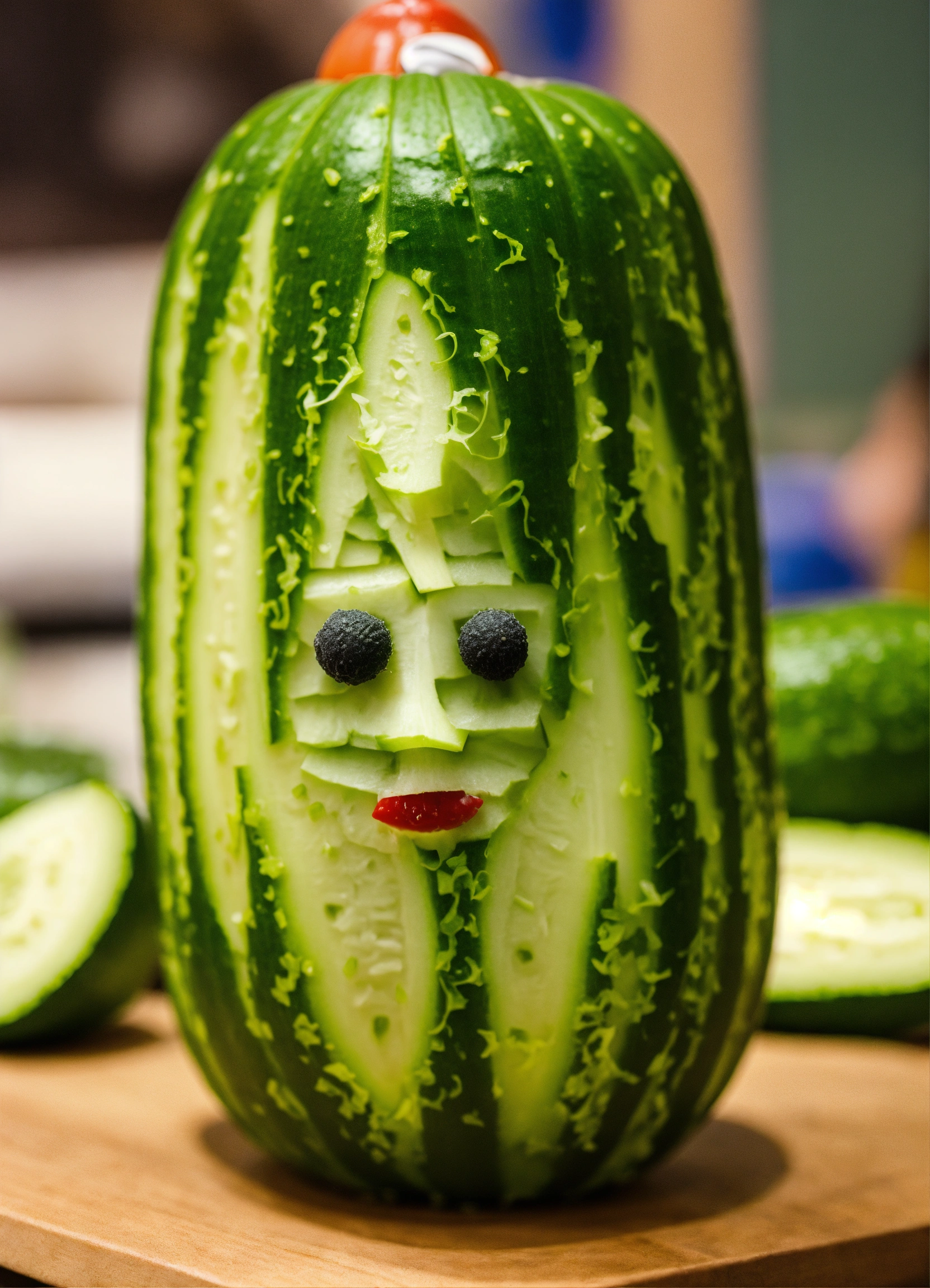 Lexica - An astronaut cucumber with a human face.