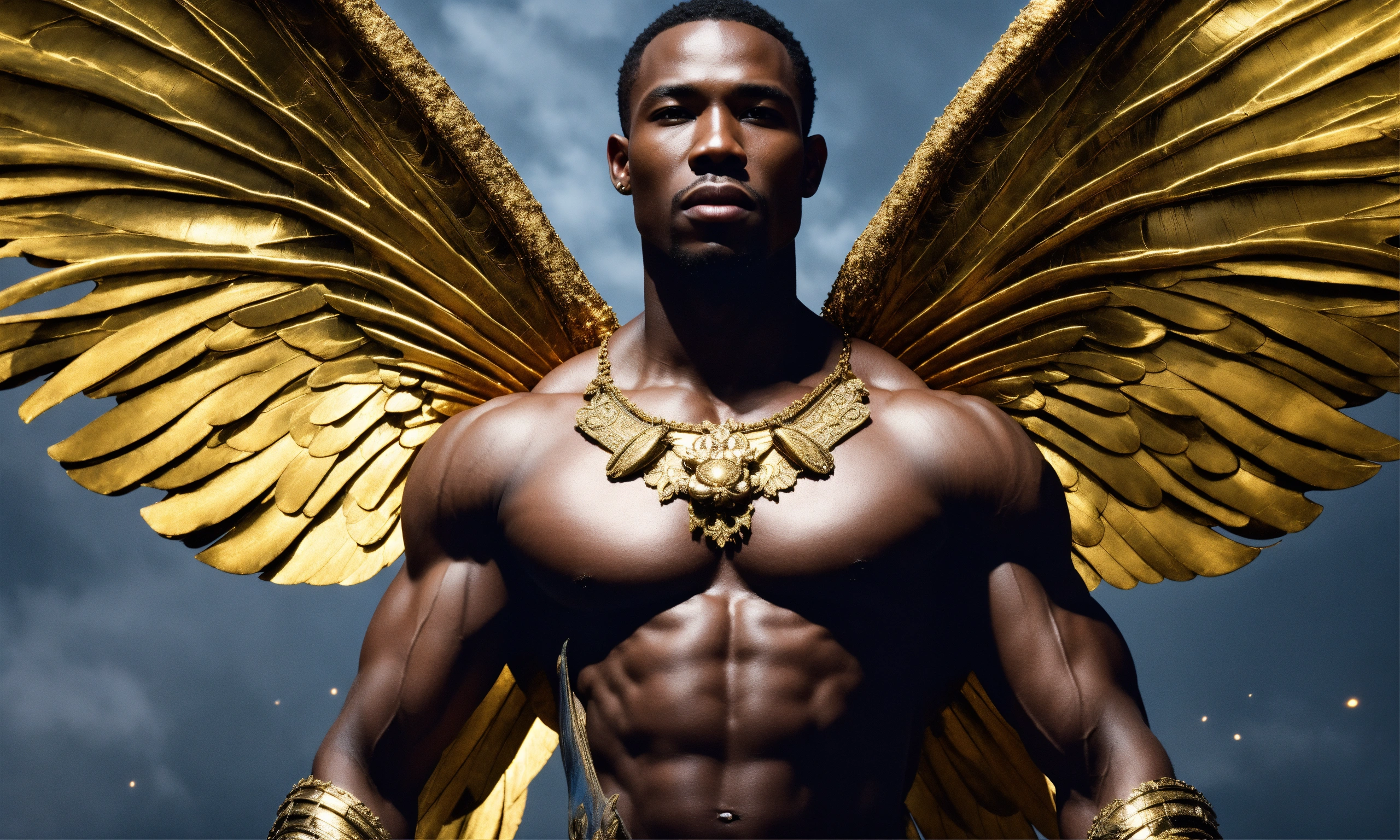 Lexica - Portrait of a stunningly handsome african male fairy in armor ...