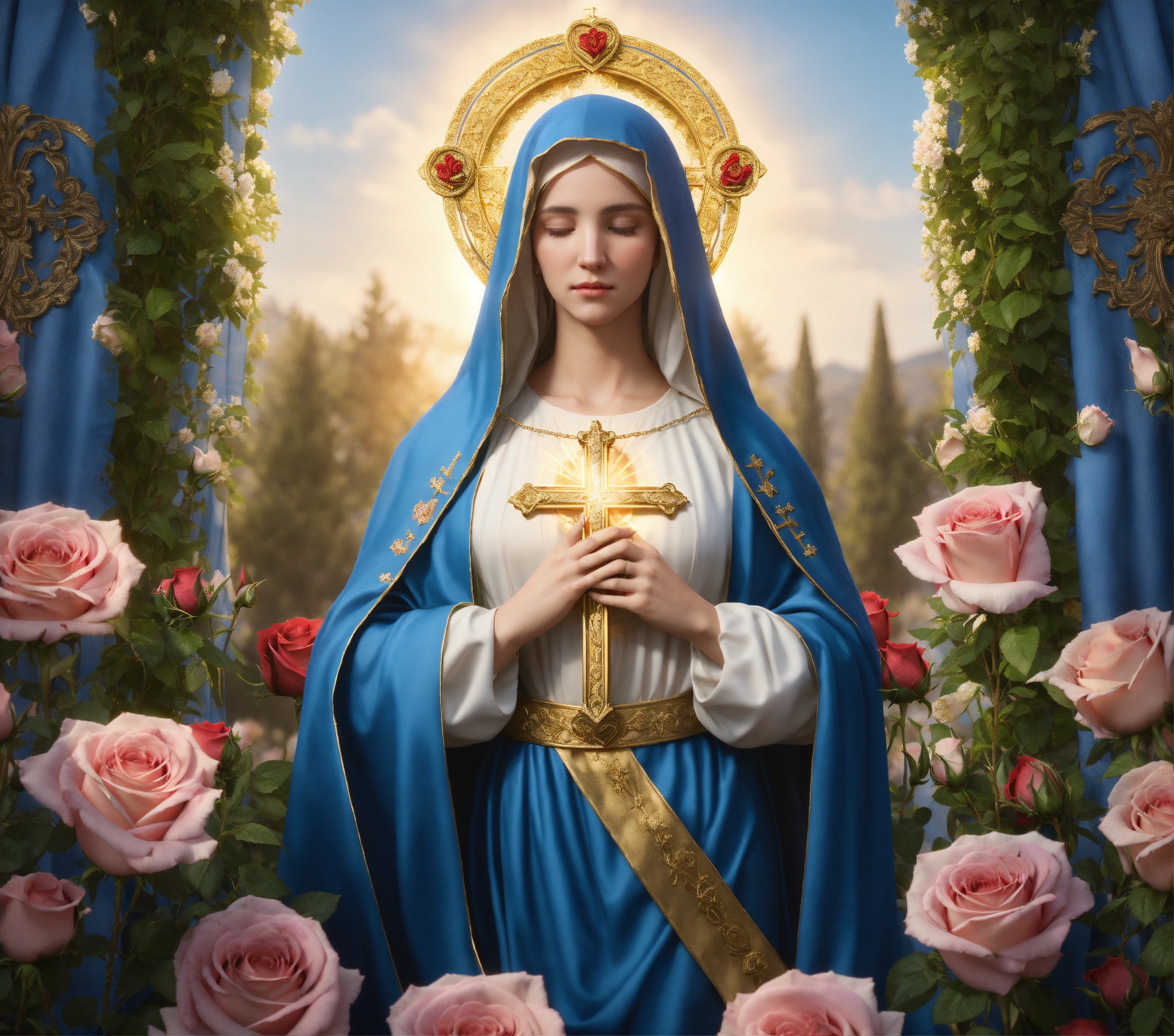 Lexica - Unreal engine 8k catholic portrait of the Immaculate Heart of ...