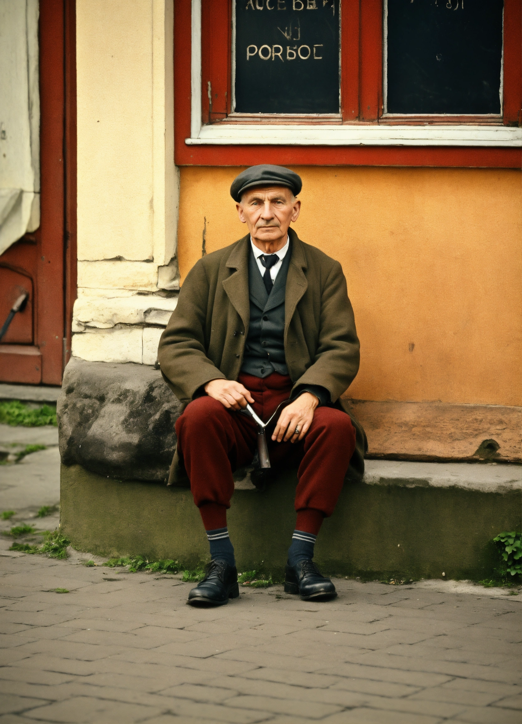 Lexica - Poland poor man age 30 1920-1930 on streen in Warshaw. Retro ...