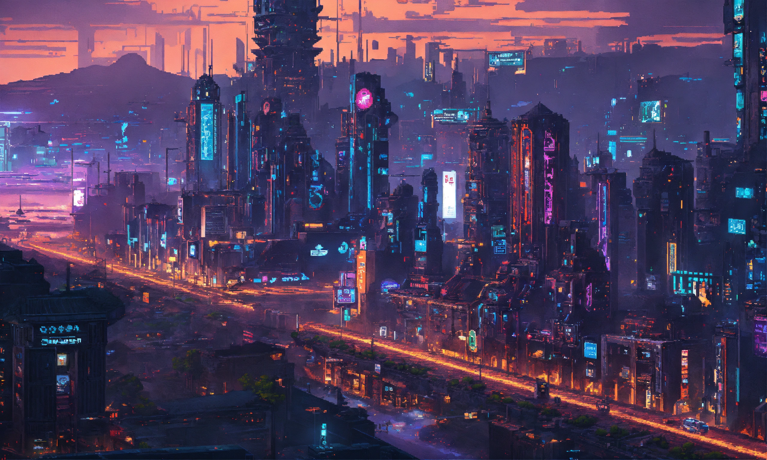 Lexica - Futuristic city, pixel art detailed, intricate details ...