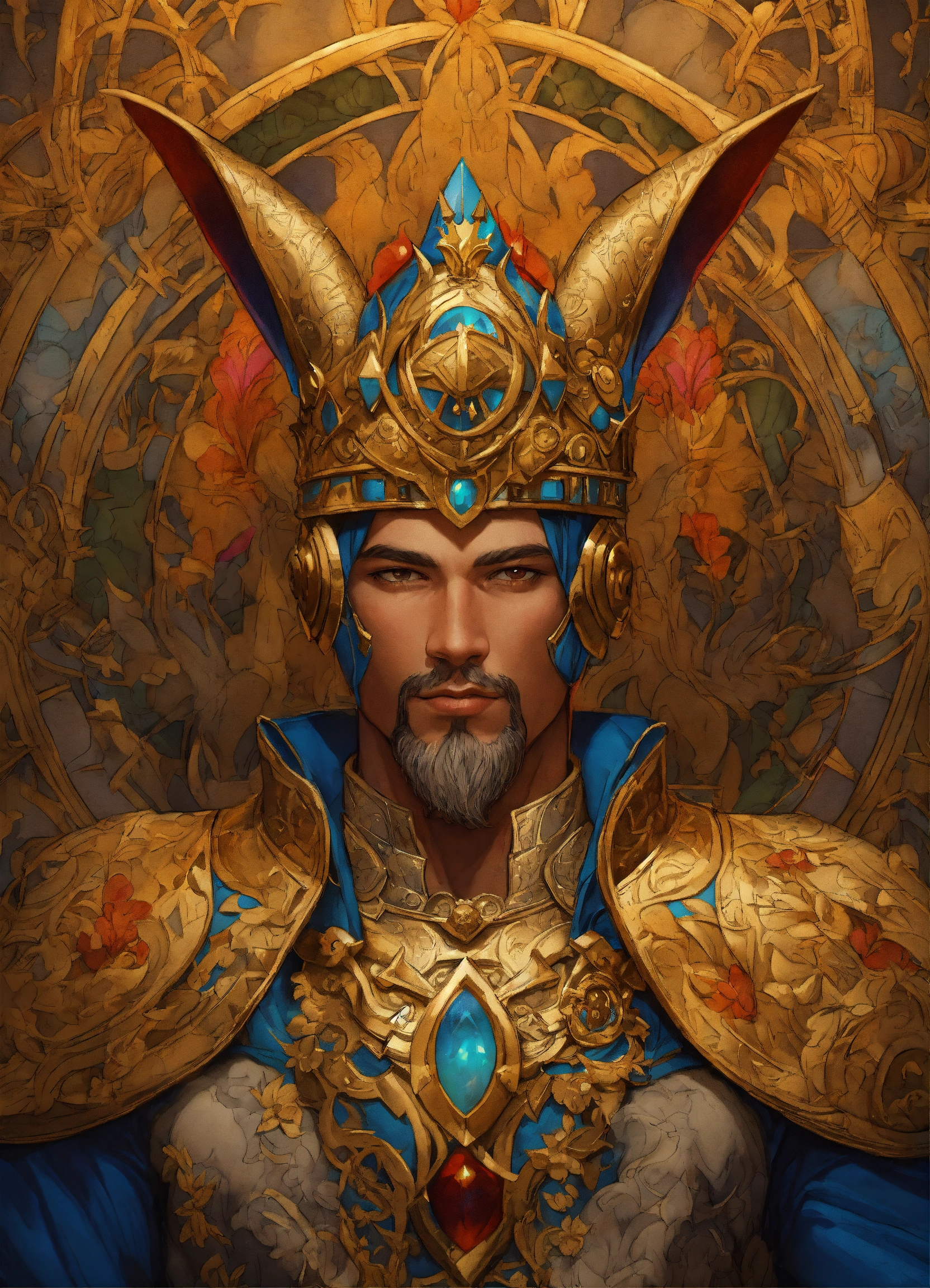 Lexica - Human King with two rabbit ear, 60 years old, fantasy, fable ...