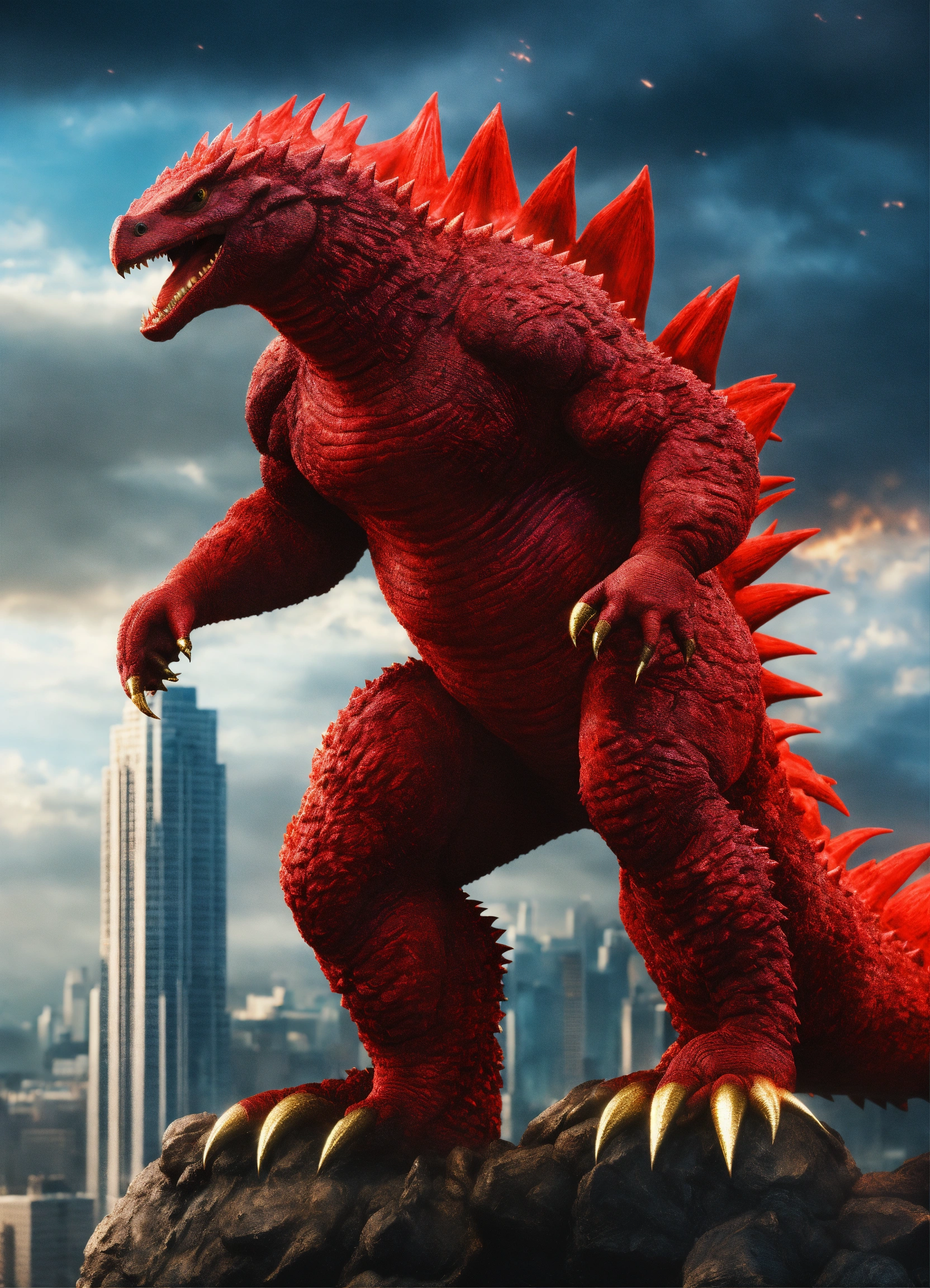 Lexica - Knuckles the Echidna as godzilla, realistic 4k