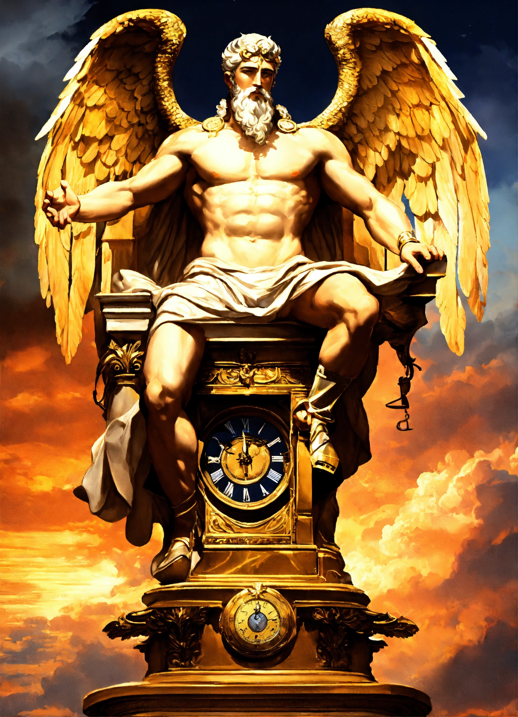 Lexica - Hermes the winged god bows and honors in front Cronos the very ...