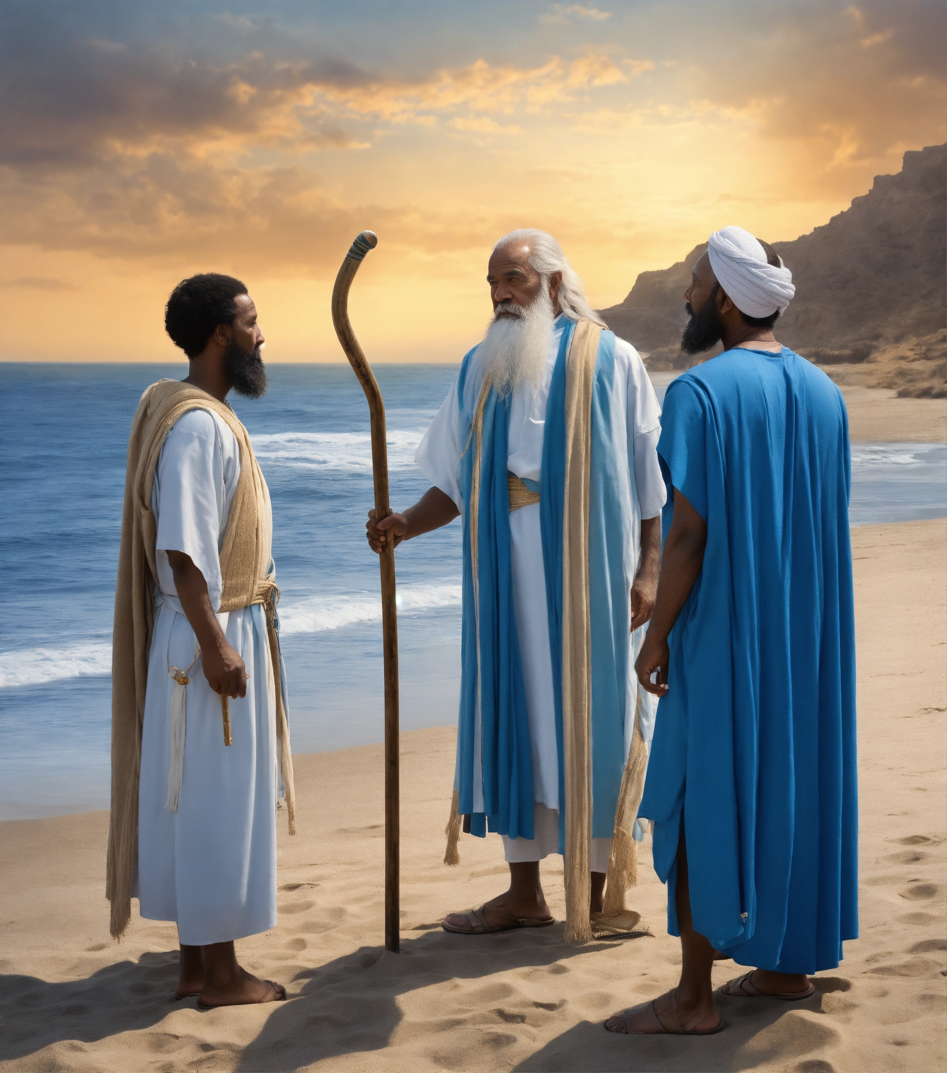 Lexica - Cinmatic. View from the back. Moses prophet meet another ...