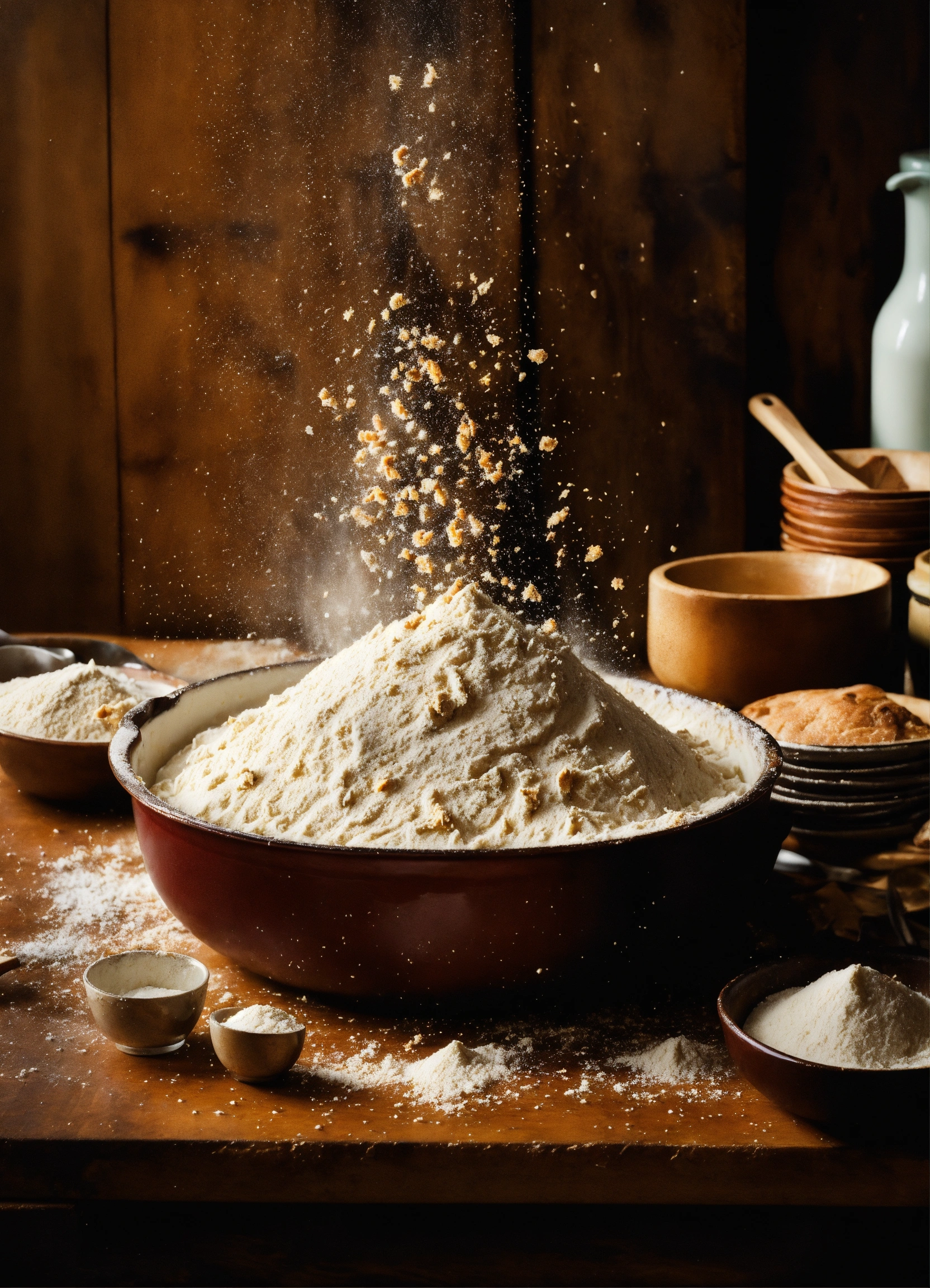 Lexica - Capture the essence of messy kitchen with flour everywhere in ...