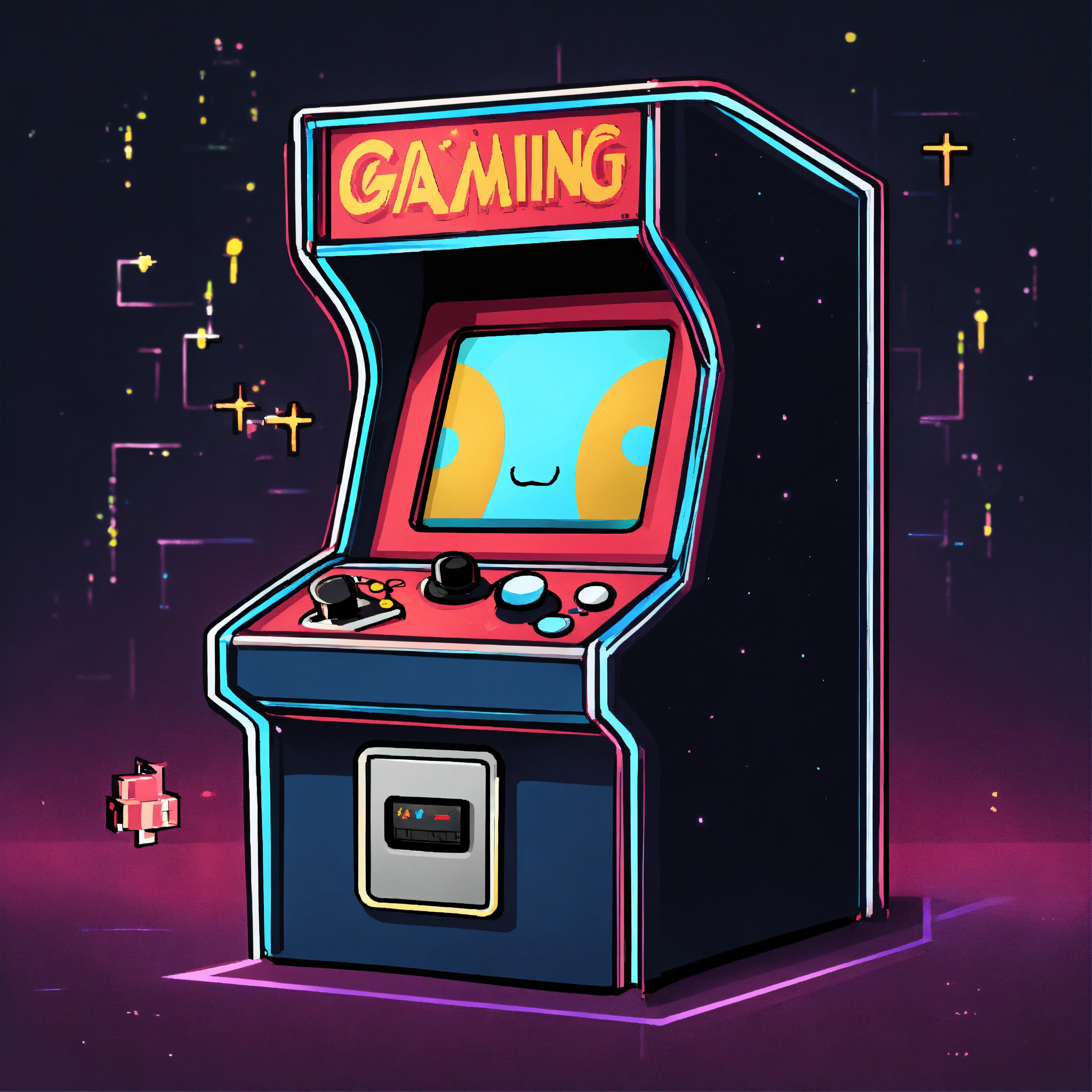 Lexica - Design a minimalistic Chibi 16-bit arcade art piece showcasing ...