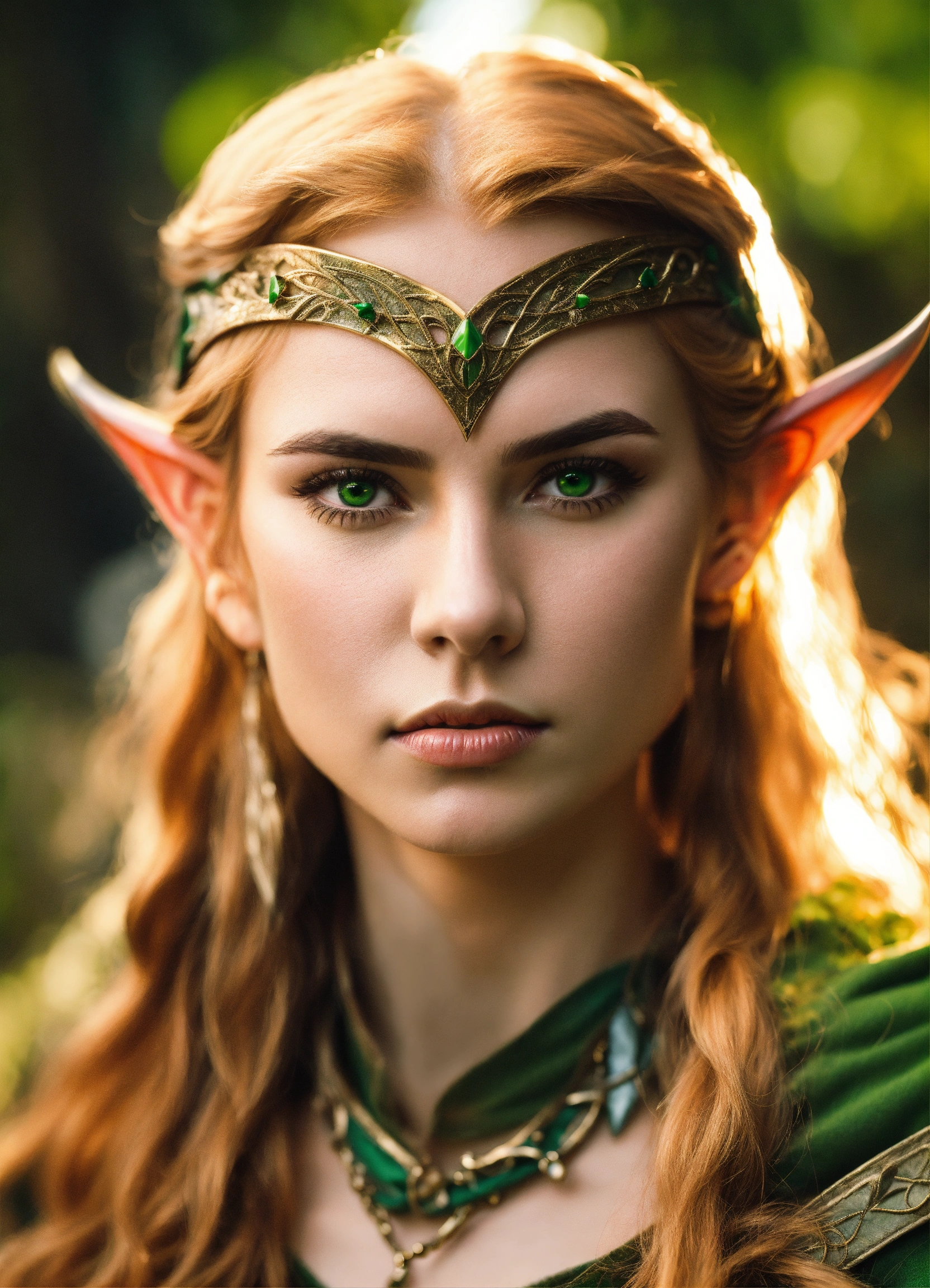 Lexica - Photo quality portrait of a female elf ranger with large ...