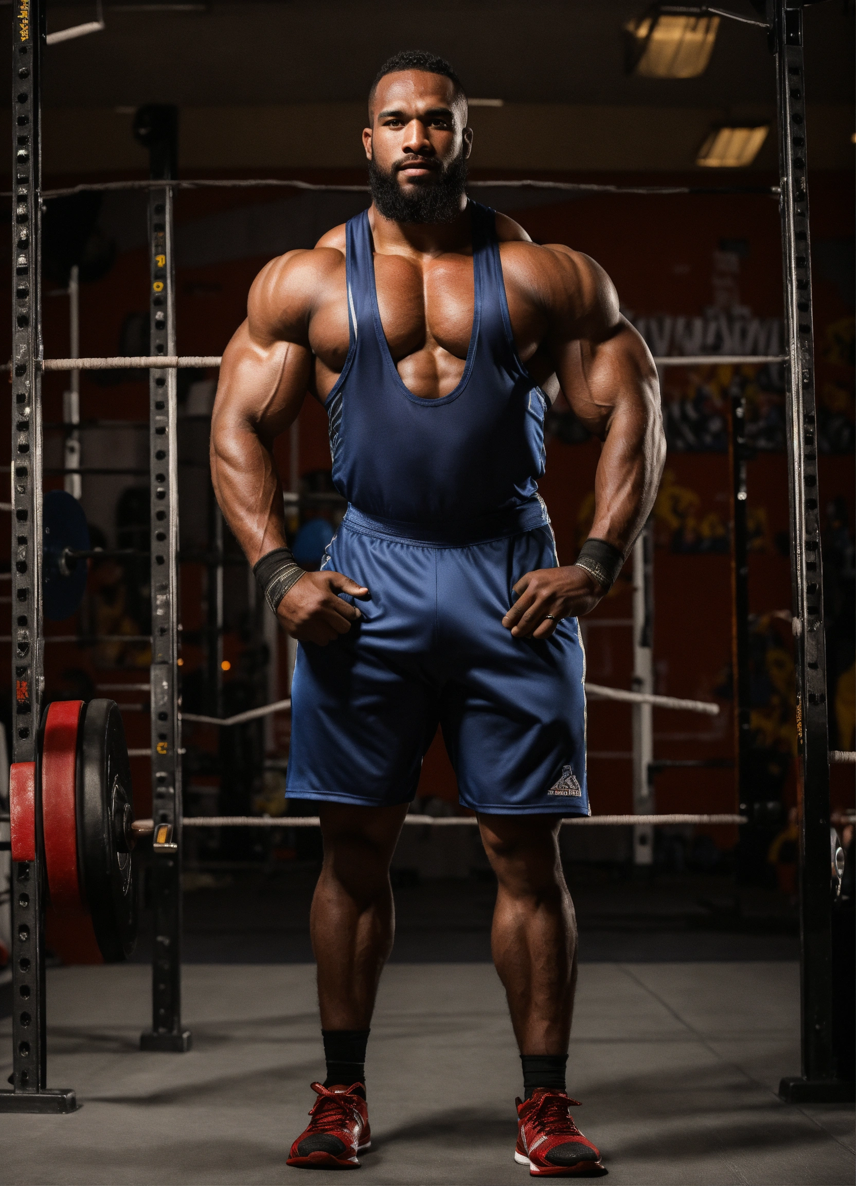 Lexica - 30-year-old wrestler with big muscles, bodybuilder, Somali, big