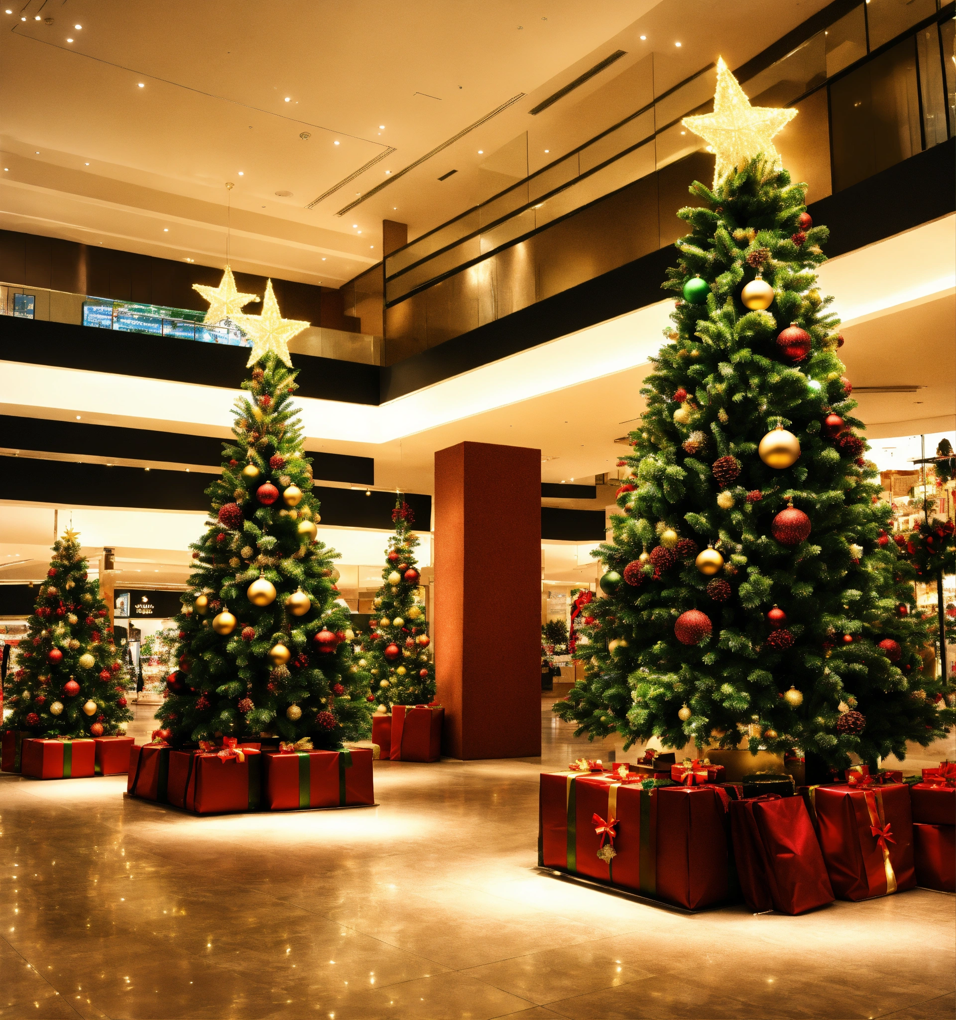 Lexica - Shopping mall small luxury corner selling christmas trees ...