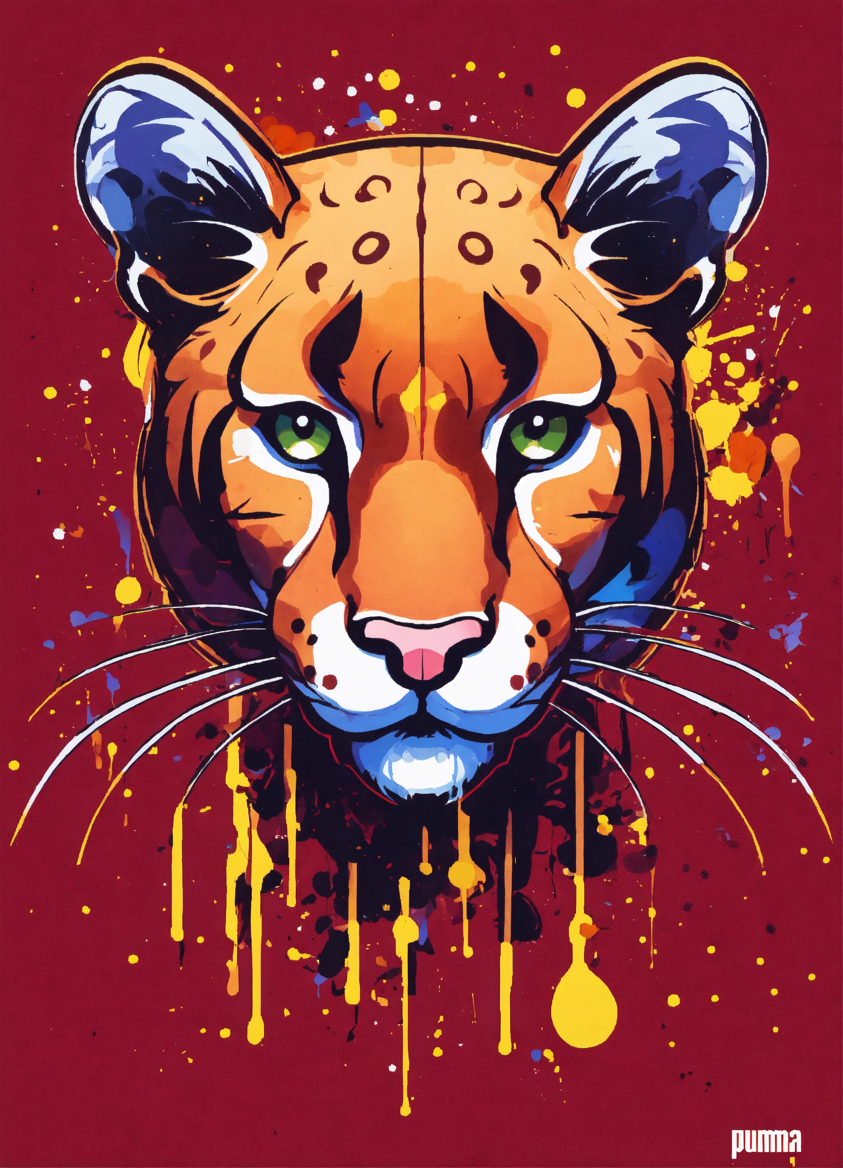 Lexica - Puma, cartoon,no background,splash,logo,