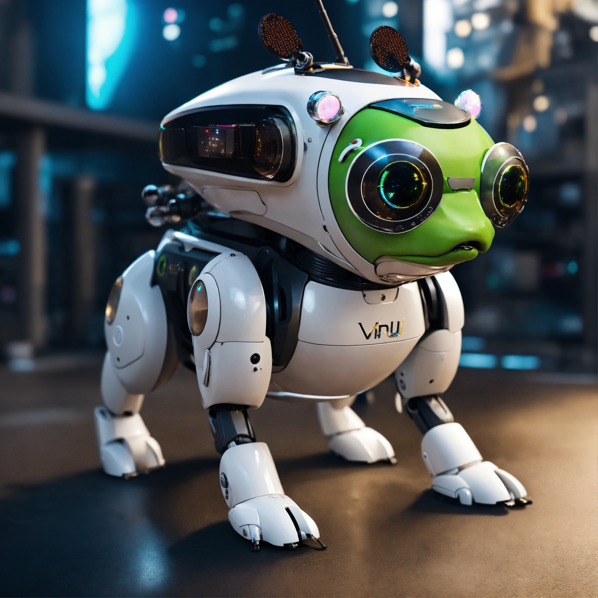 Lexica - Frog dog inu immaculate full body cyberpunk style robot with ...