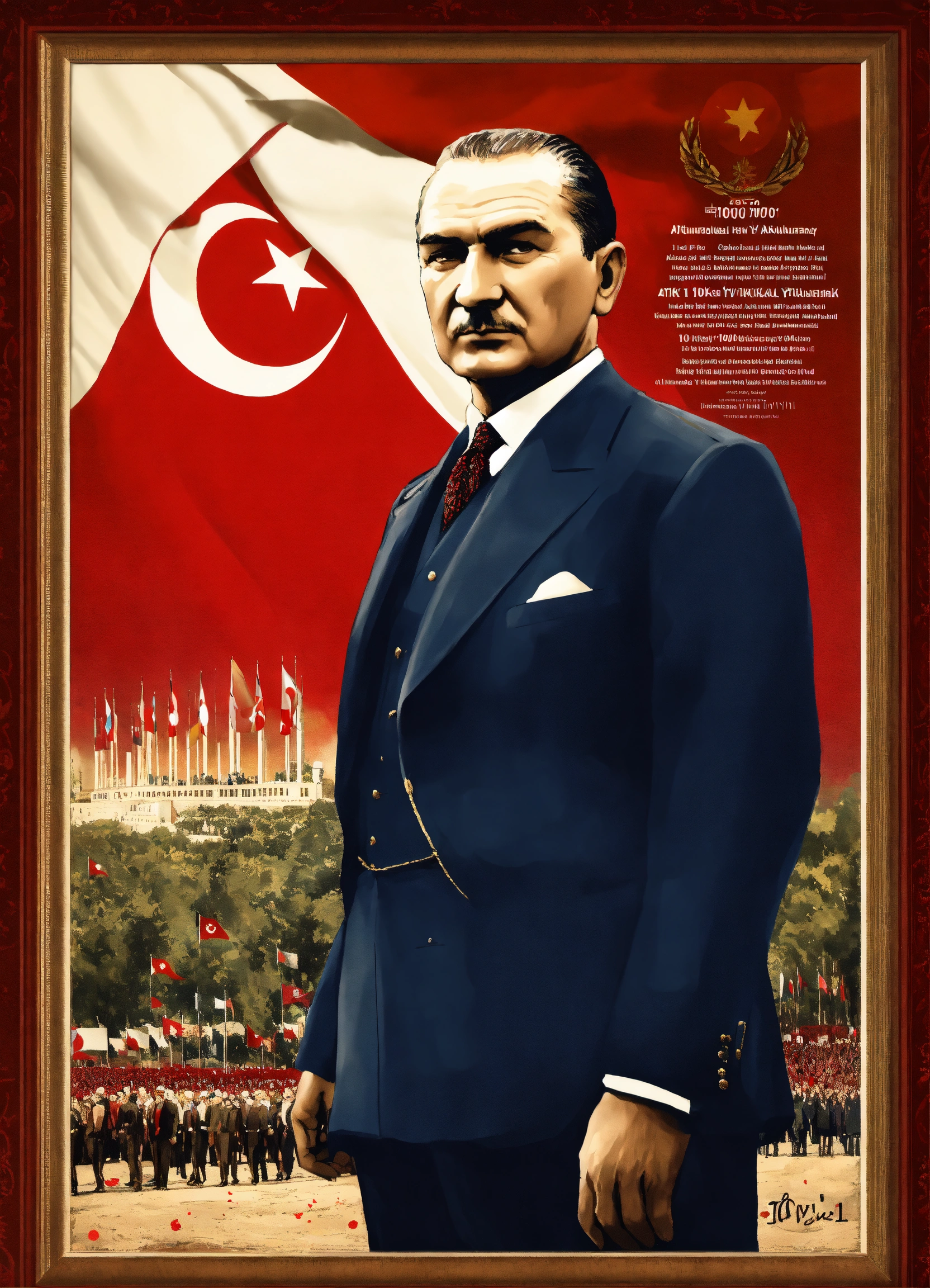 Lexica - Turkiye cumhuriyetinin 100. Yil kutlama afisi, ataturk ...