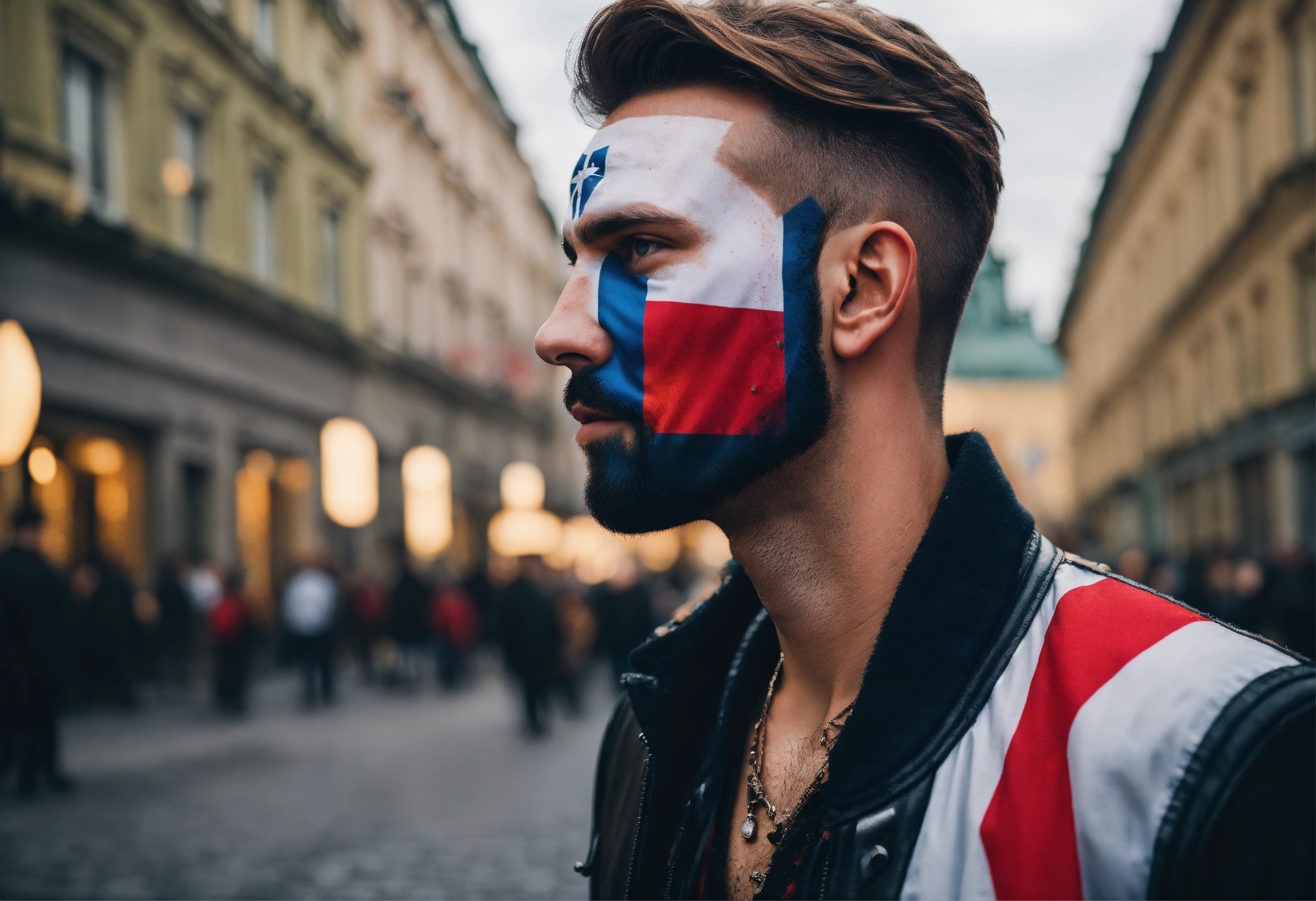 Lexica - Cybergpunk style photography, handsome man on the street of ...