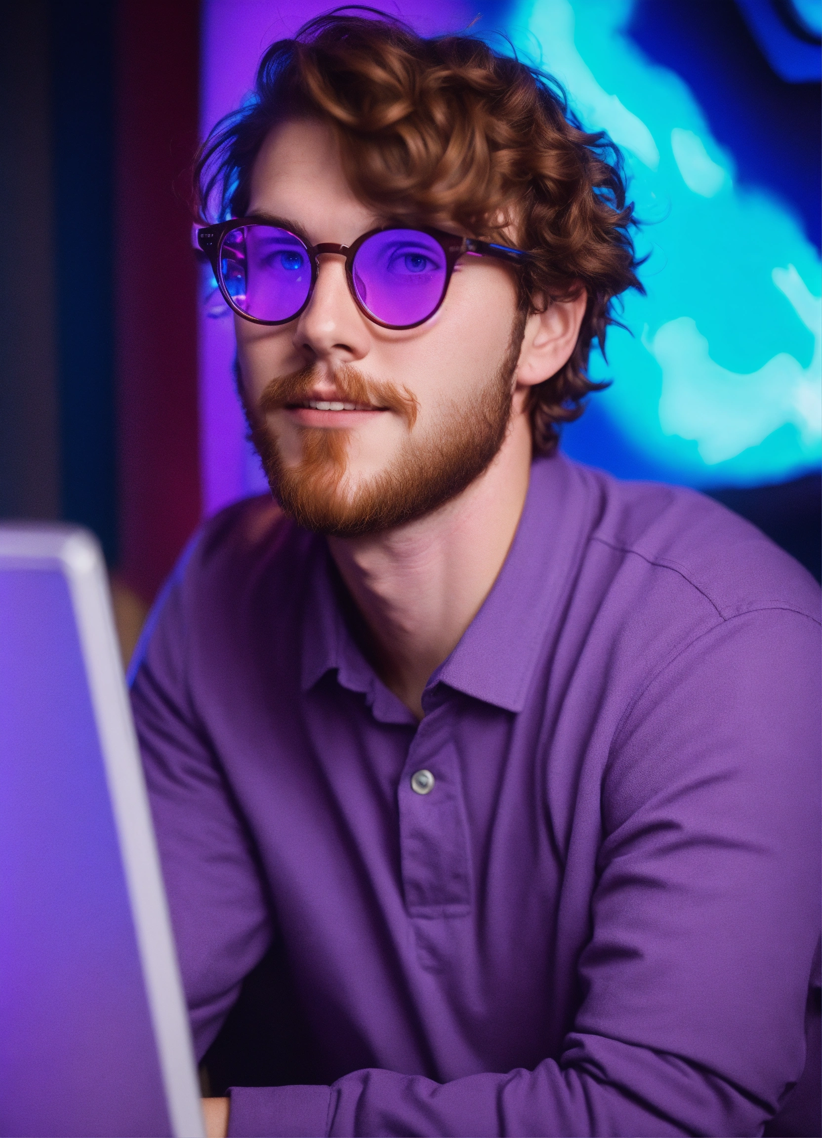 Lexica - A male gaming streamer with reddish brown hair with short wavy ...