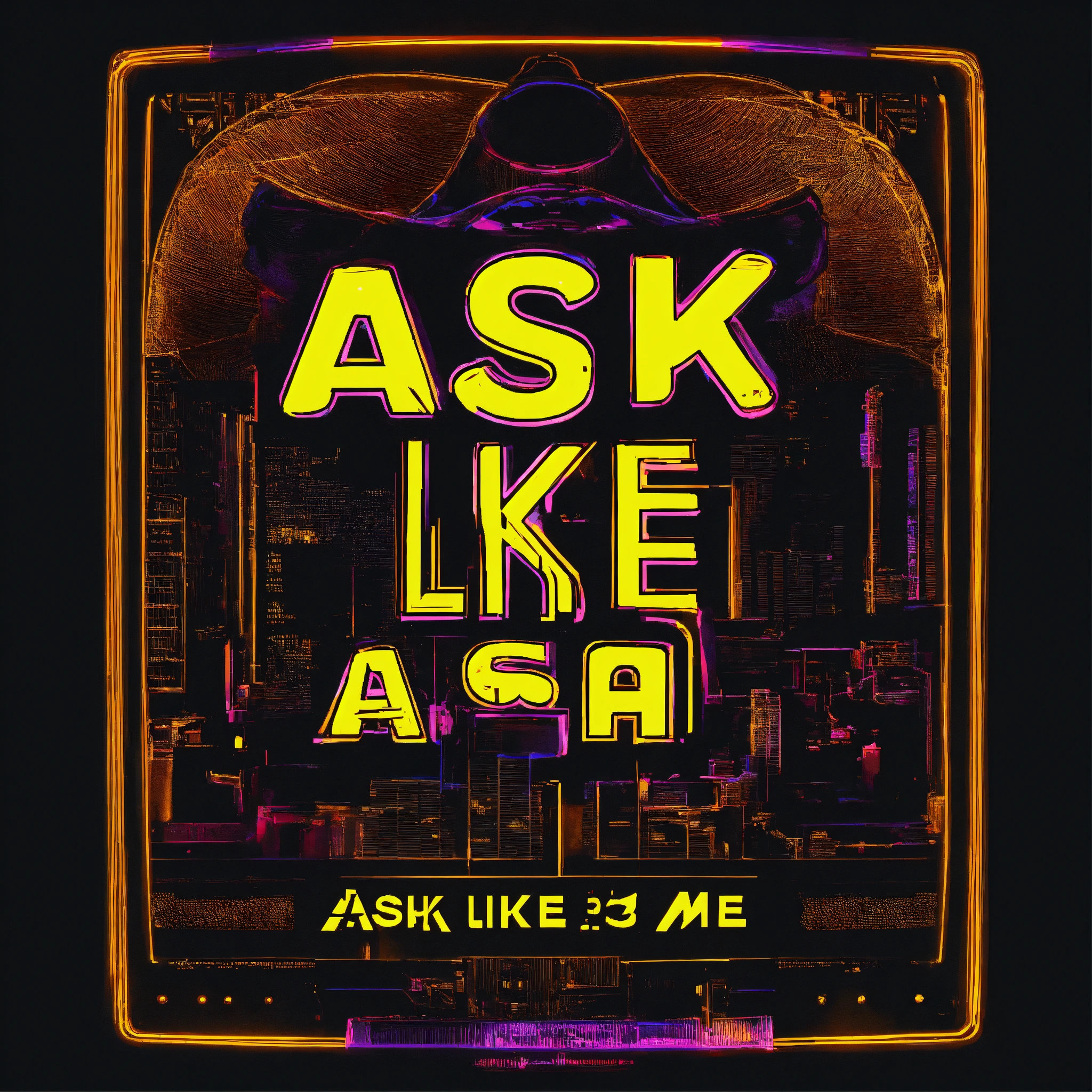 Lexica - A new ask like a ask sign over the head of man on a black ...