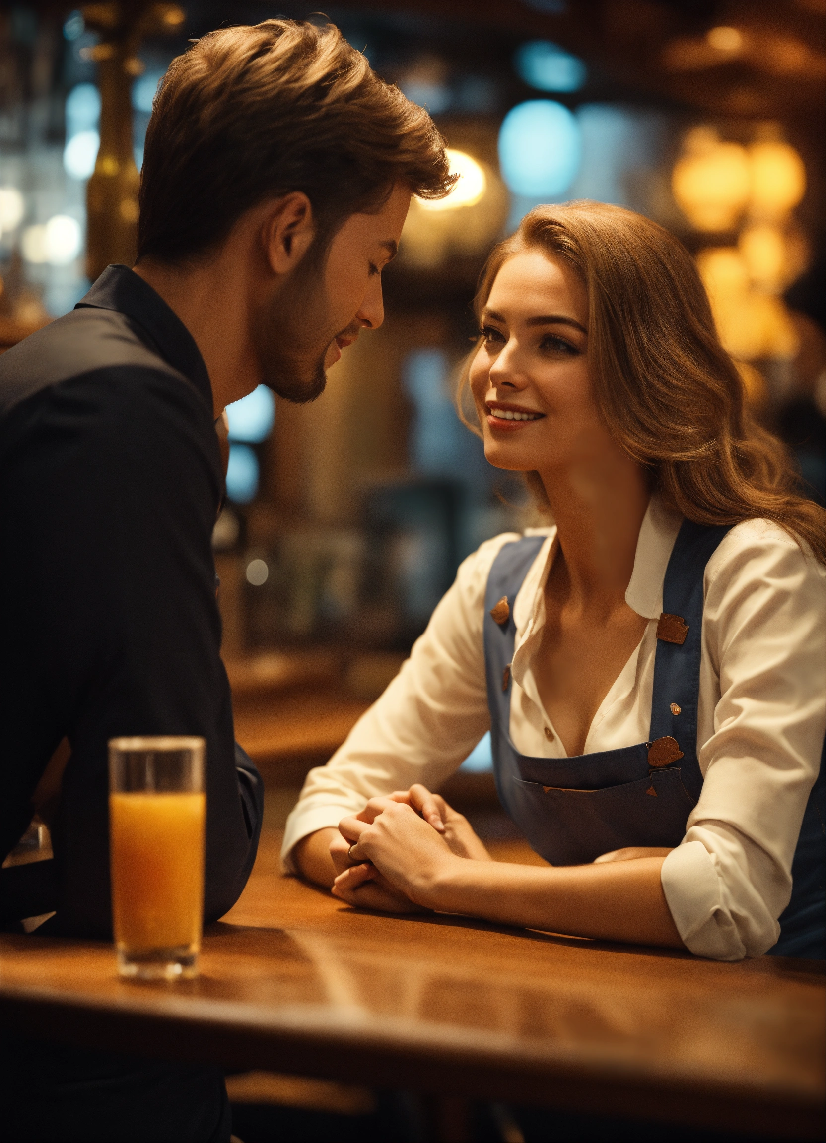 Lexica - Cinematic photo man flirting with waitress, high definition ...