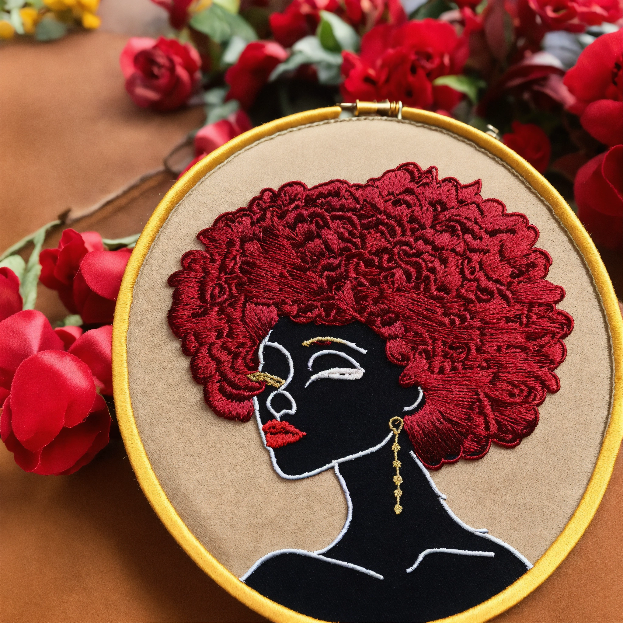 Lexica - Afrocentric embroidery patch, the patch is the face of an ...