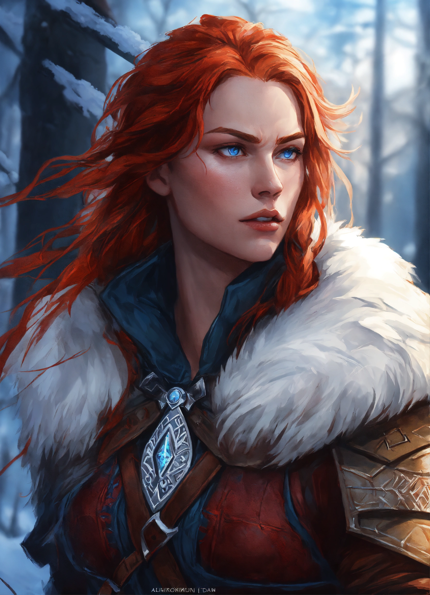 Lexica - A strong rugged Nordic Chieftess, leather tunic with intricate ...