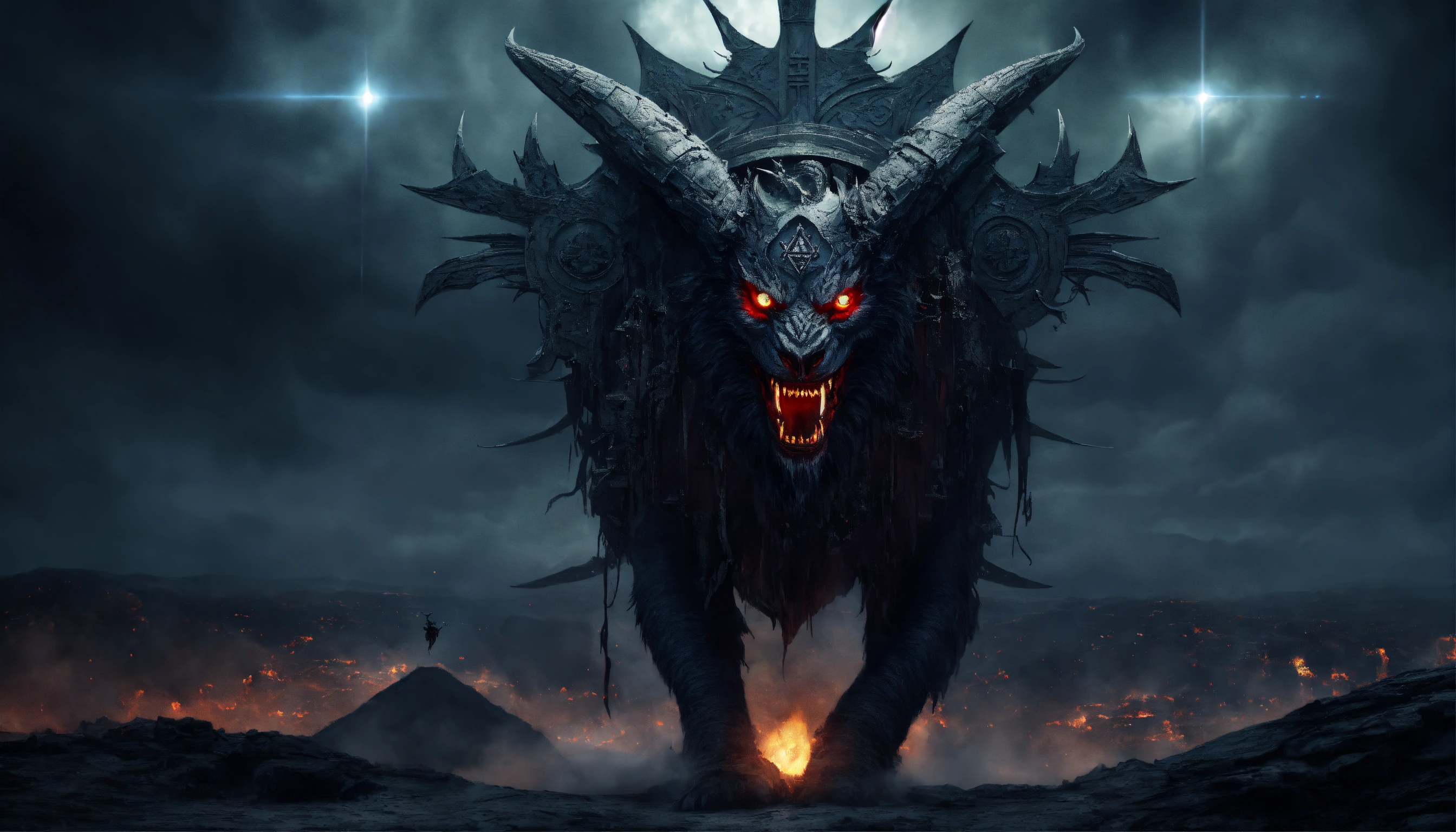 Lexica - Evil demonic Israel flag beast with an armageddon demon ...