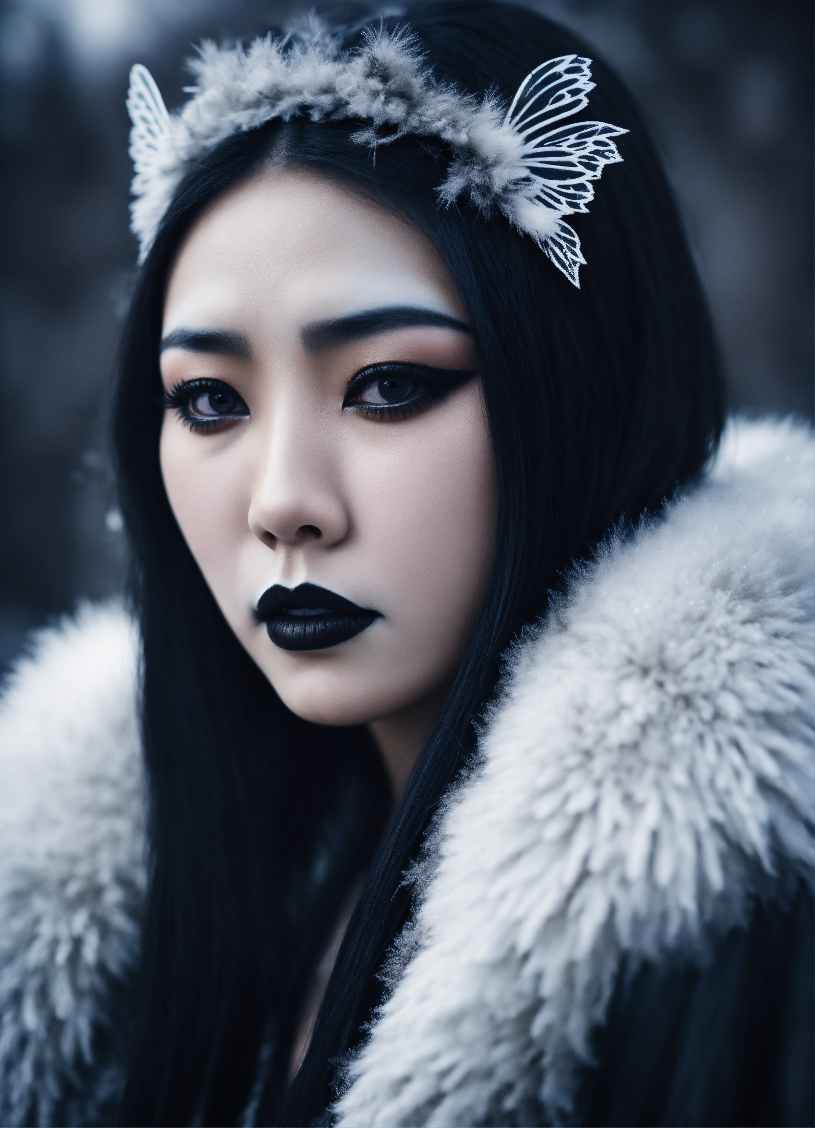 Lexica - High contrast portrait of a japanese woman, gothic beauty ...