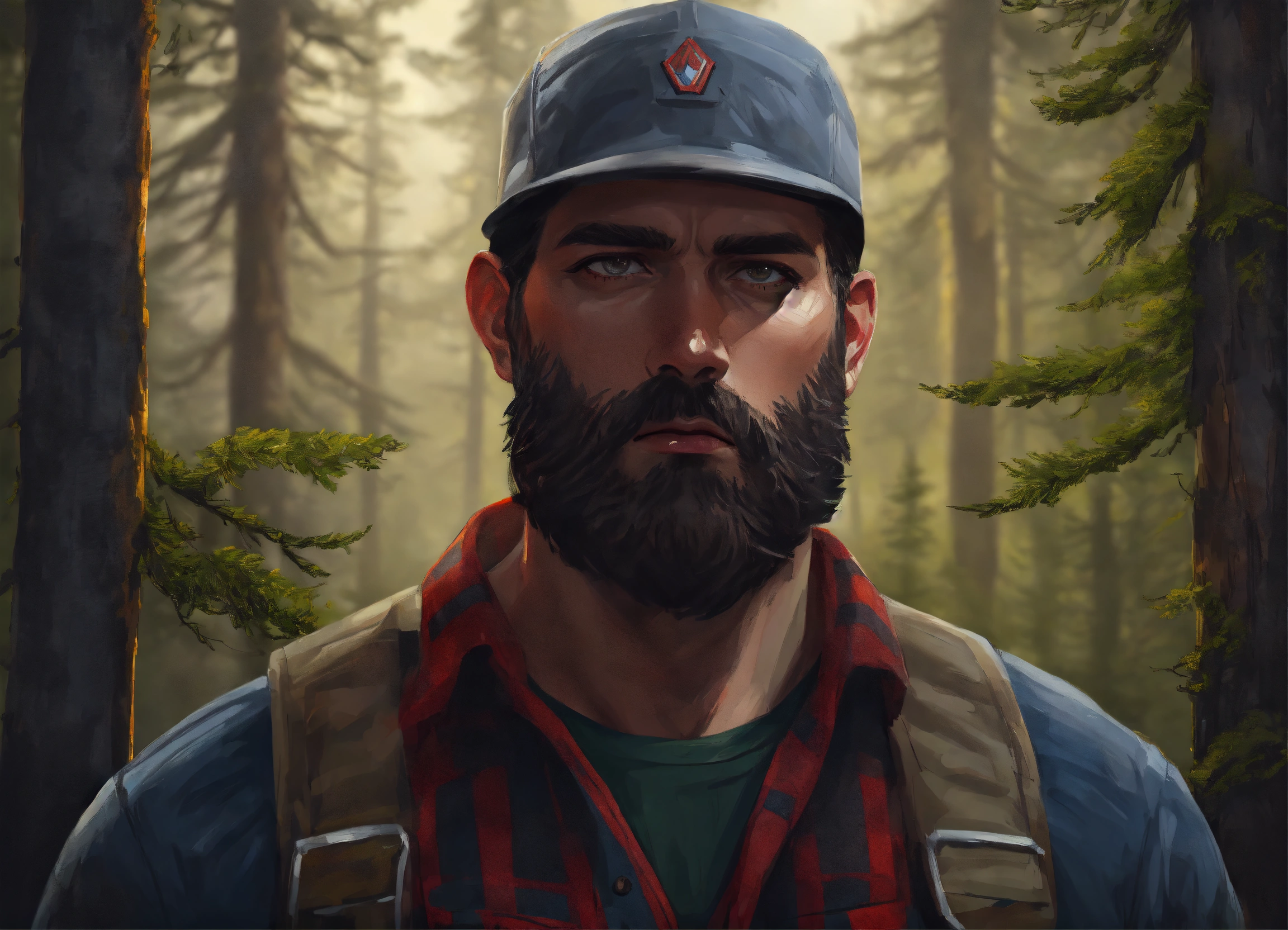 Lexica - Close Up, highly detailed, defiant, dangerous, lumberjack men ...