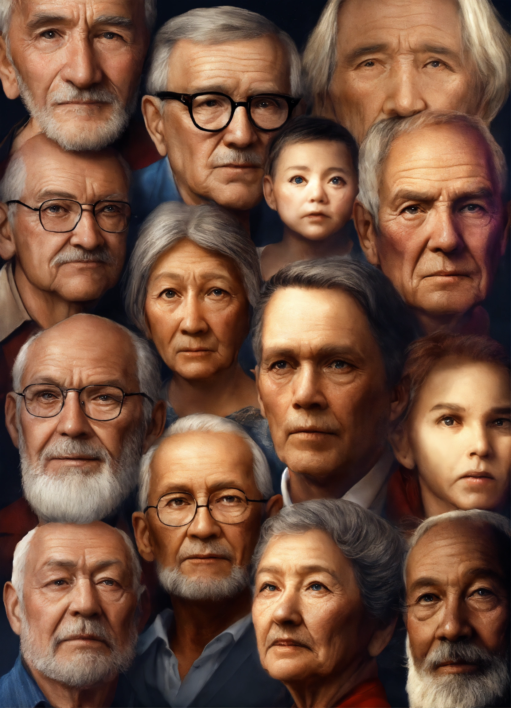Lexica - Many national, many faces together , man , women, children ...