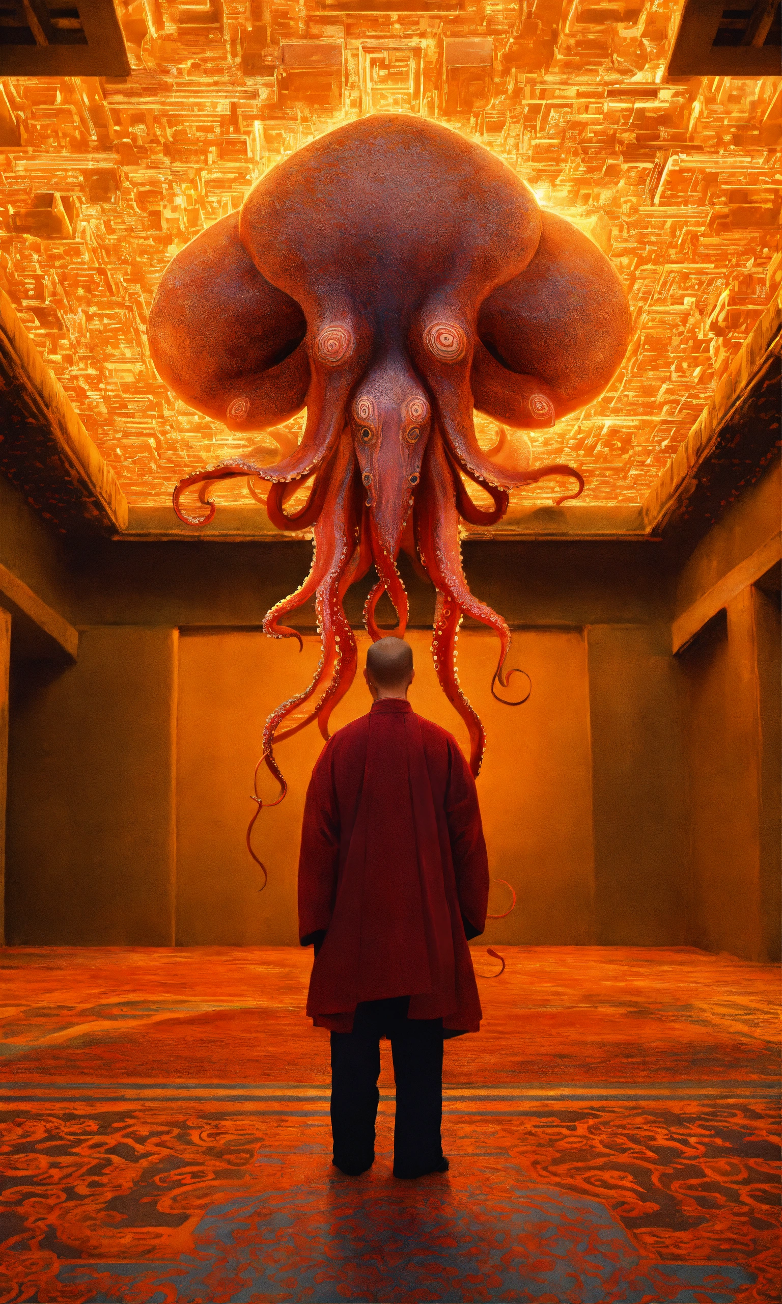 Lexica - Taoist monk octopus tesseract body fractal three point perspective
