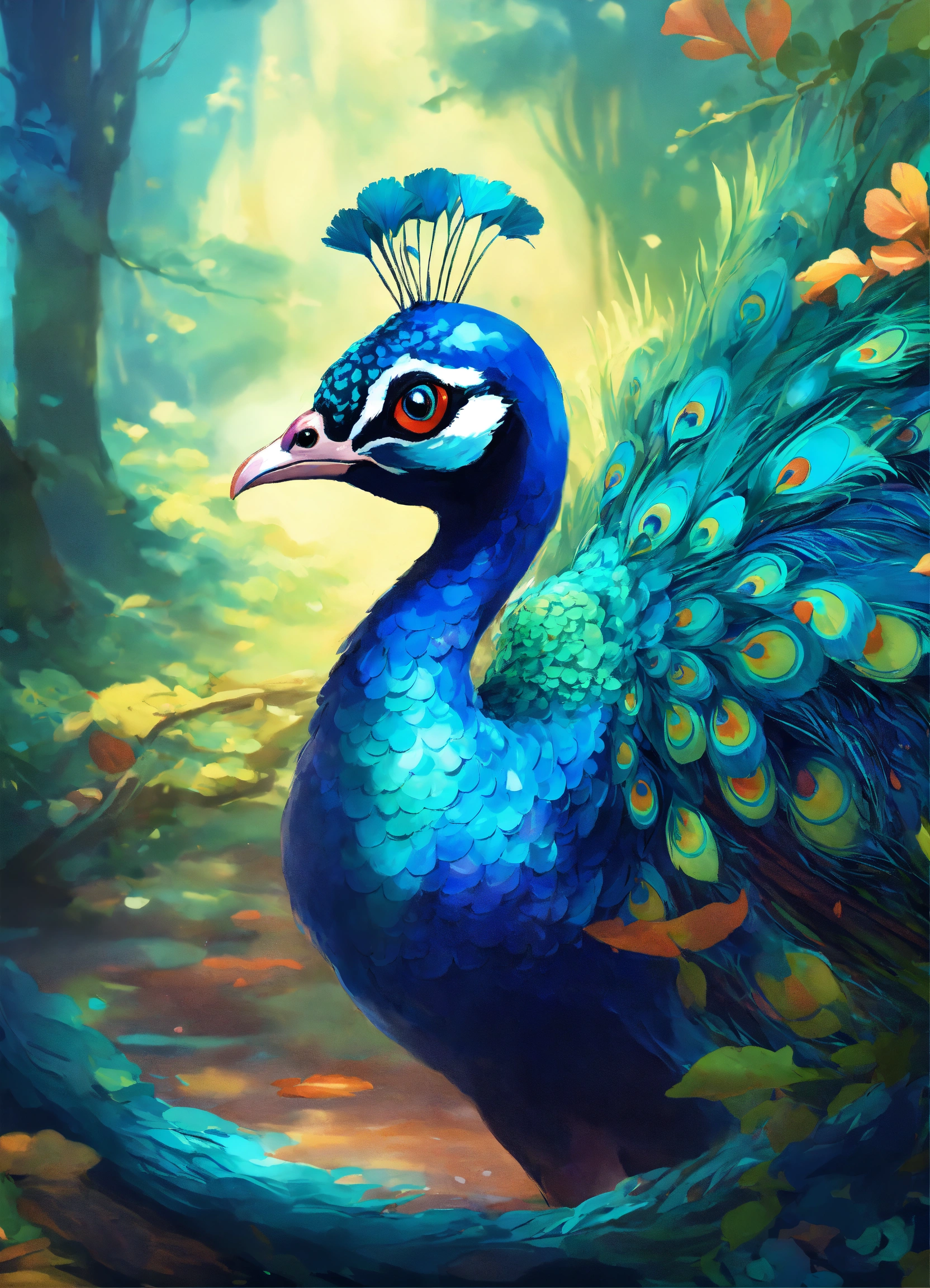 Lexica - Peafinch is a youthful and enchanting Water-type peacock ...