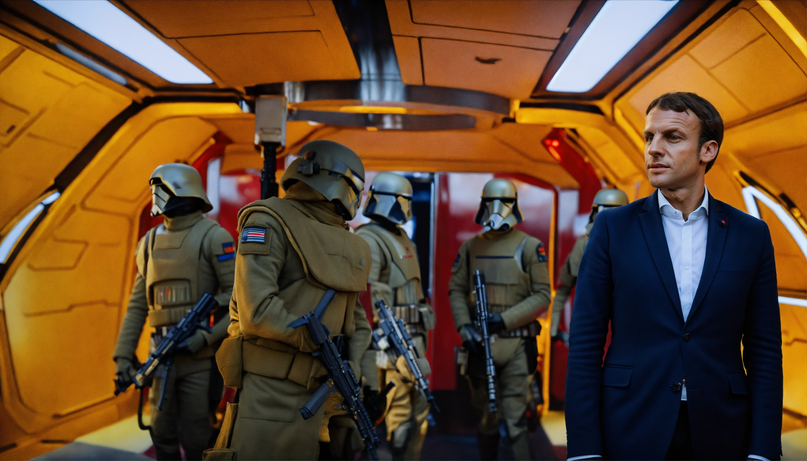Lexica - Emmanuel Macron in a clone soldiers suite from star wars the movie