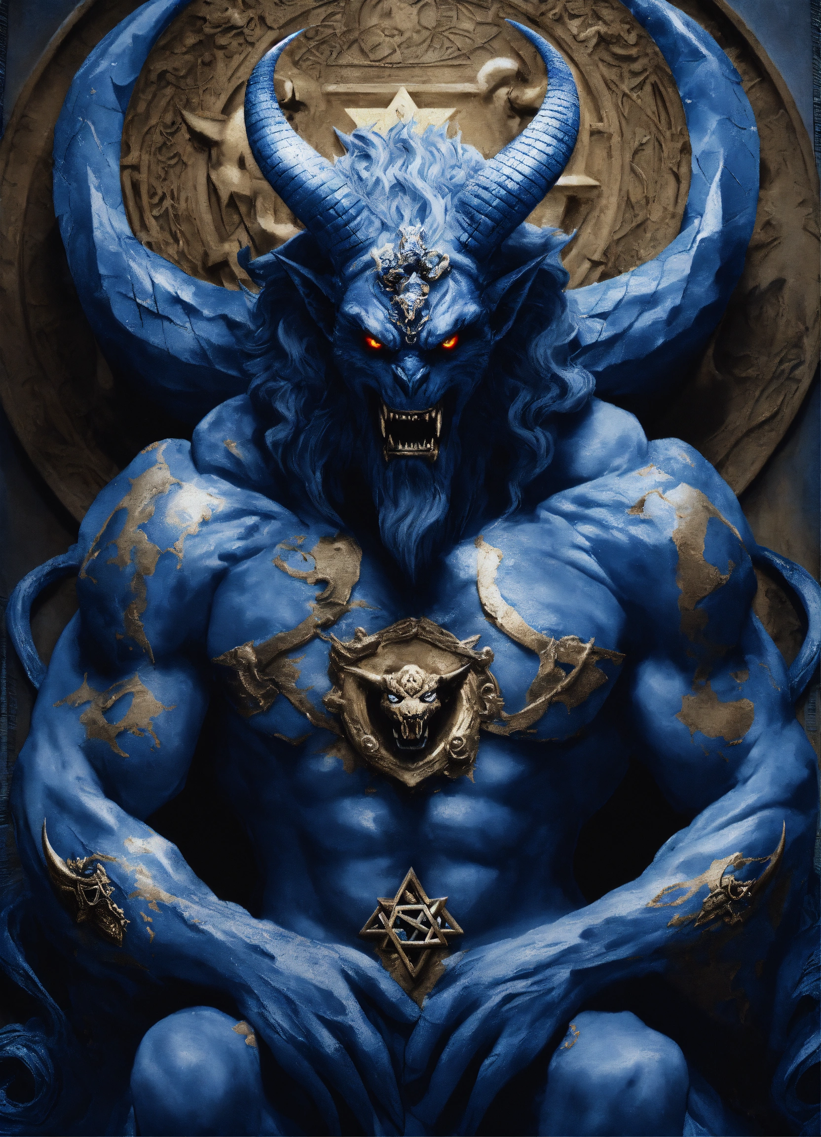 Lexica - Evil demonic Israel demon with an Israeli flag beast with an ...