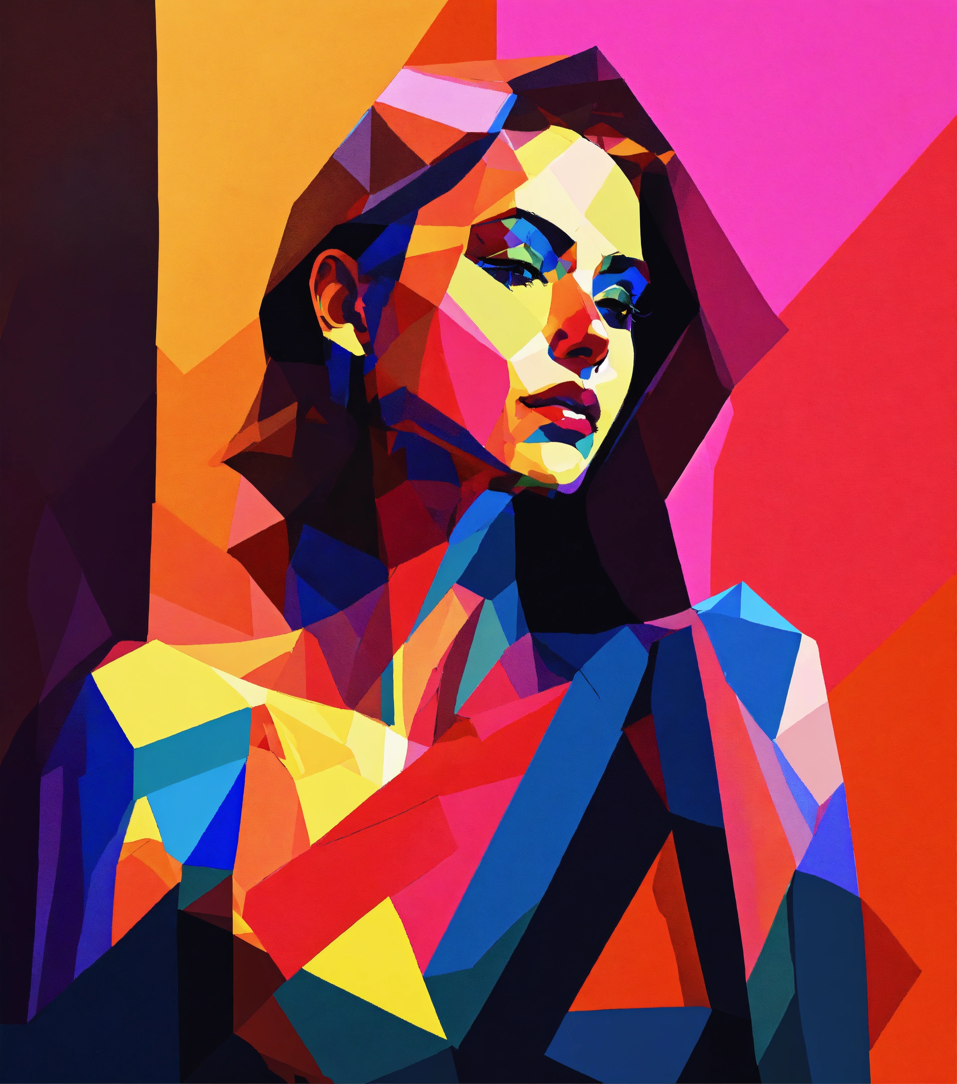 Lexica - Minimalist low poly abstract portrait Illustration of ...