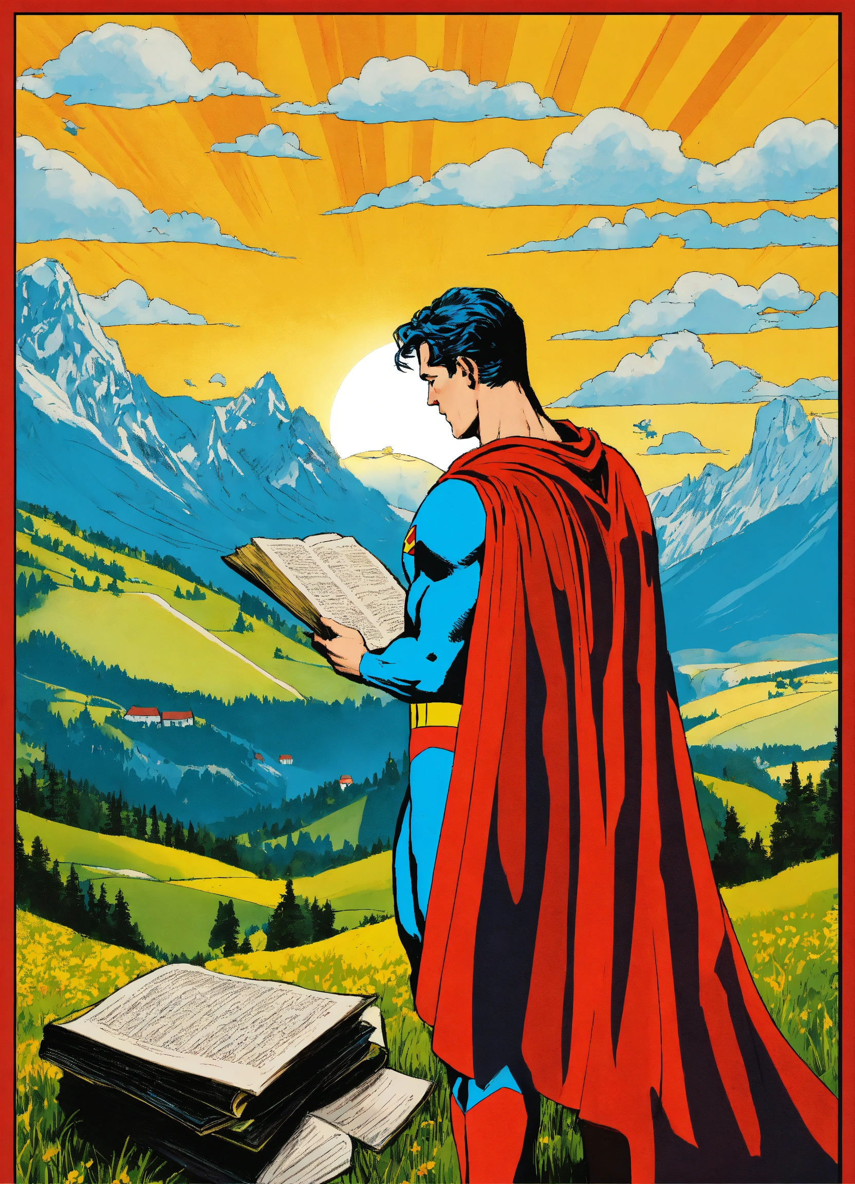 Lexica - Superman reads red law book in the backdrop of the Bavarian ...
