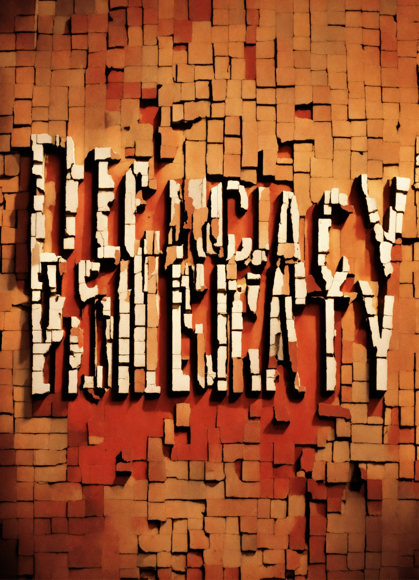 Lexica - Create the word "democracy" crumbling, typography