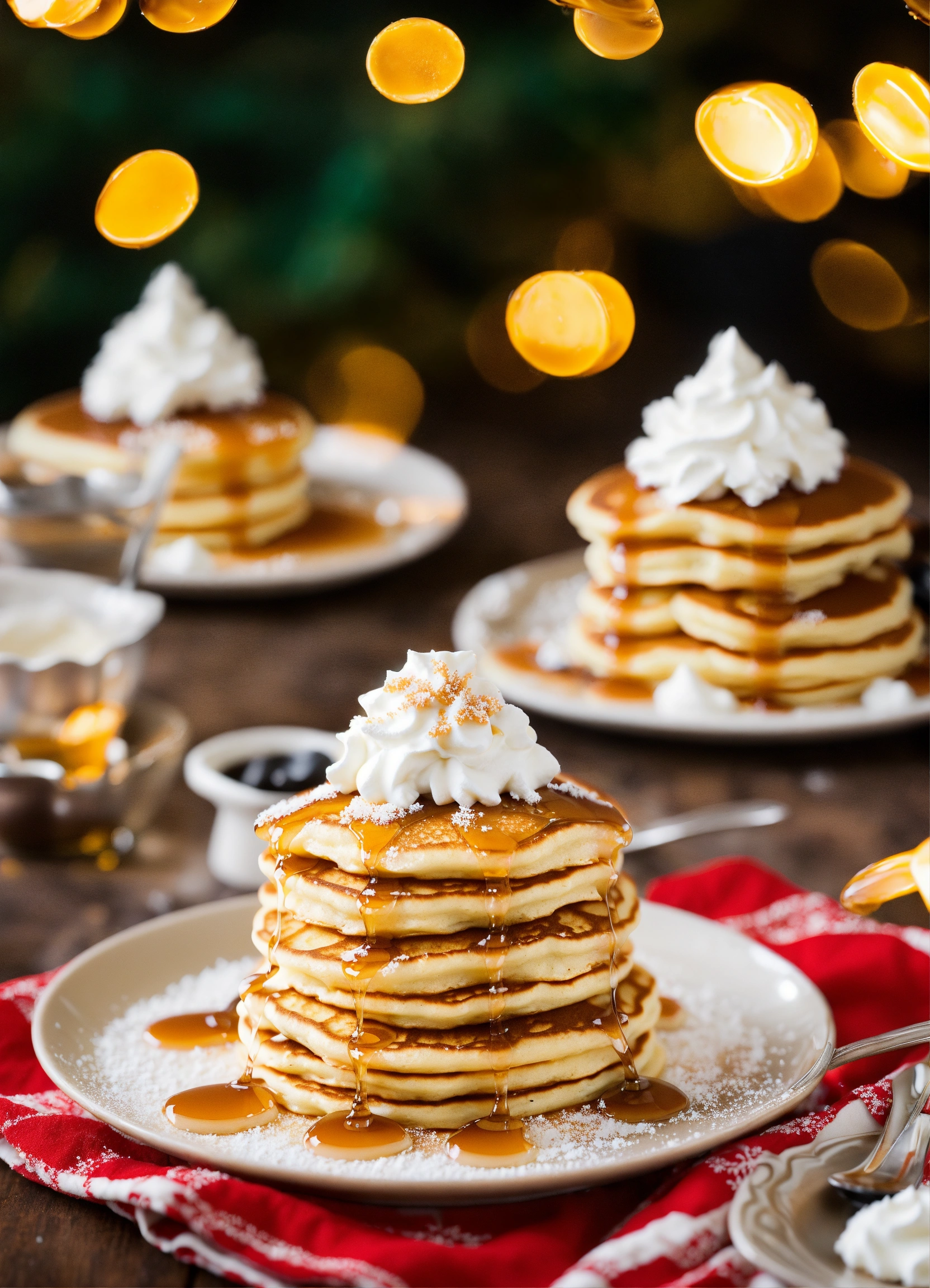Lexica - Snowflake Pancake Stacks Fluffy pancakes served with snowflake ...