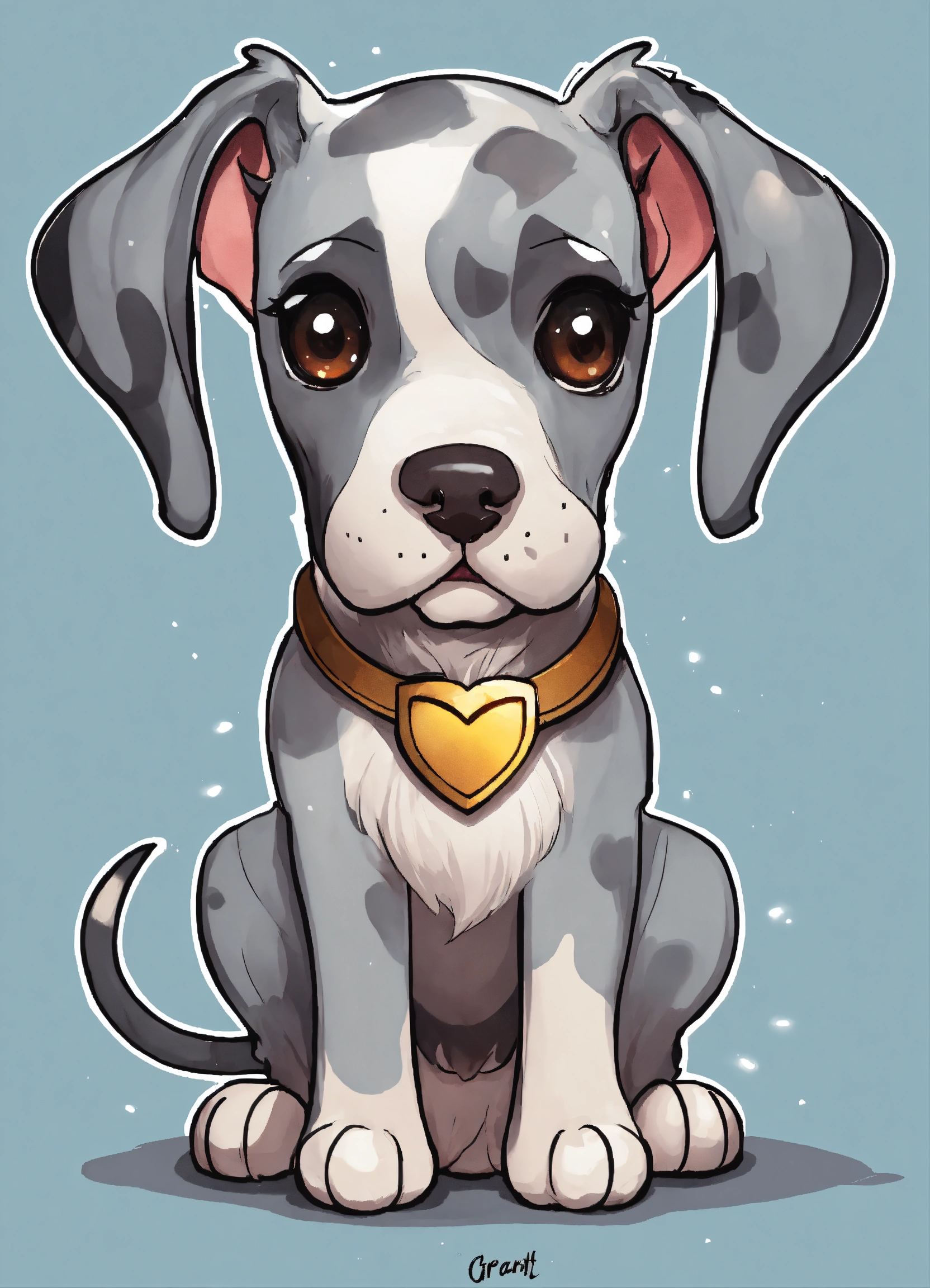 Lexica - Chibi style Great Dane illustration, cute, fantasy, trending ...