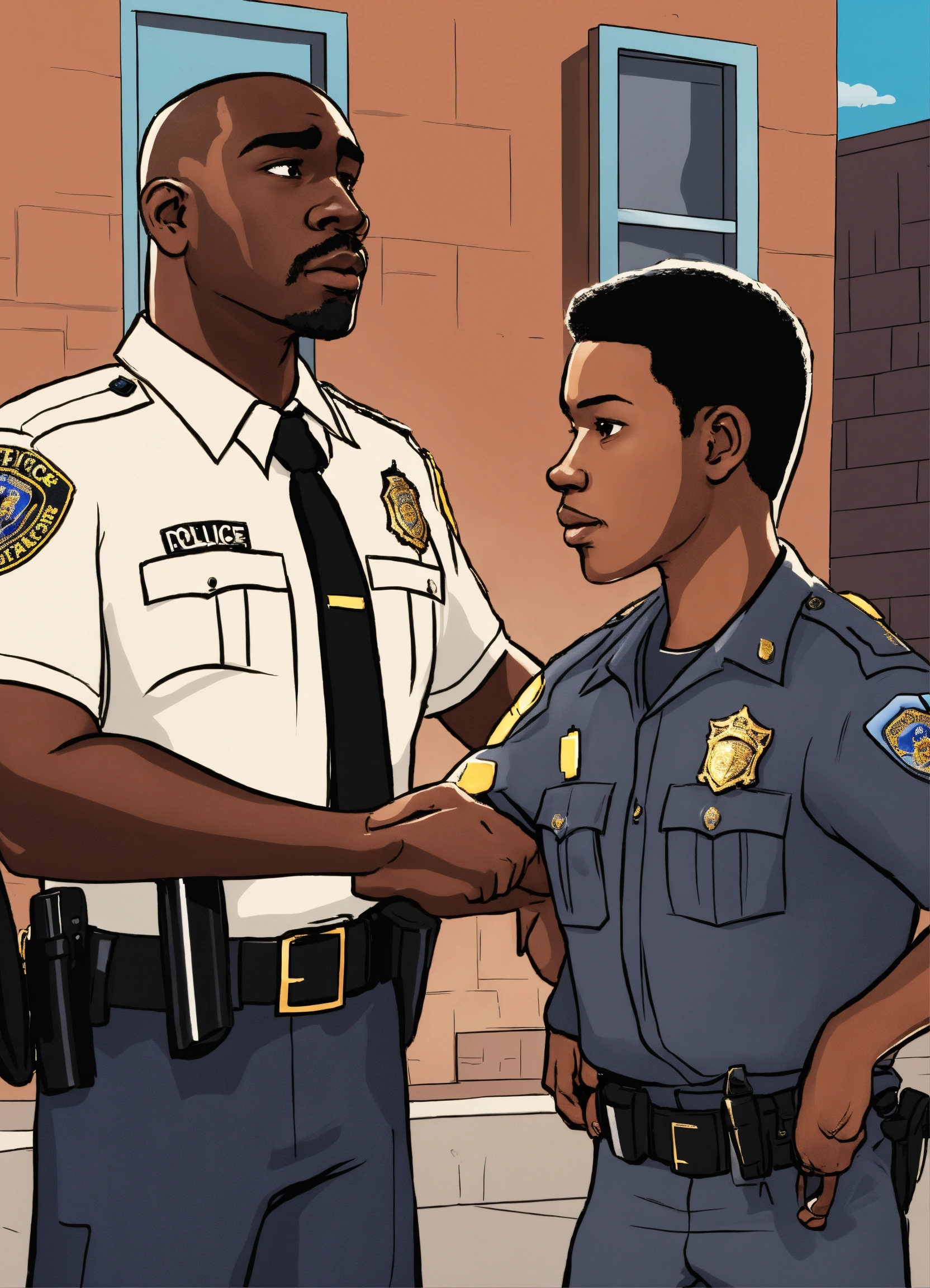 Lexica - A black civilian man arresting a white police officer ...