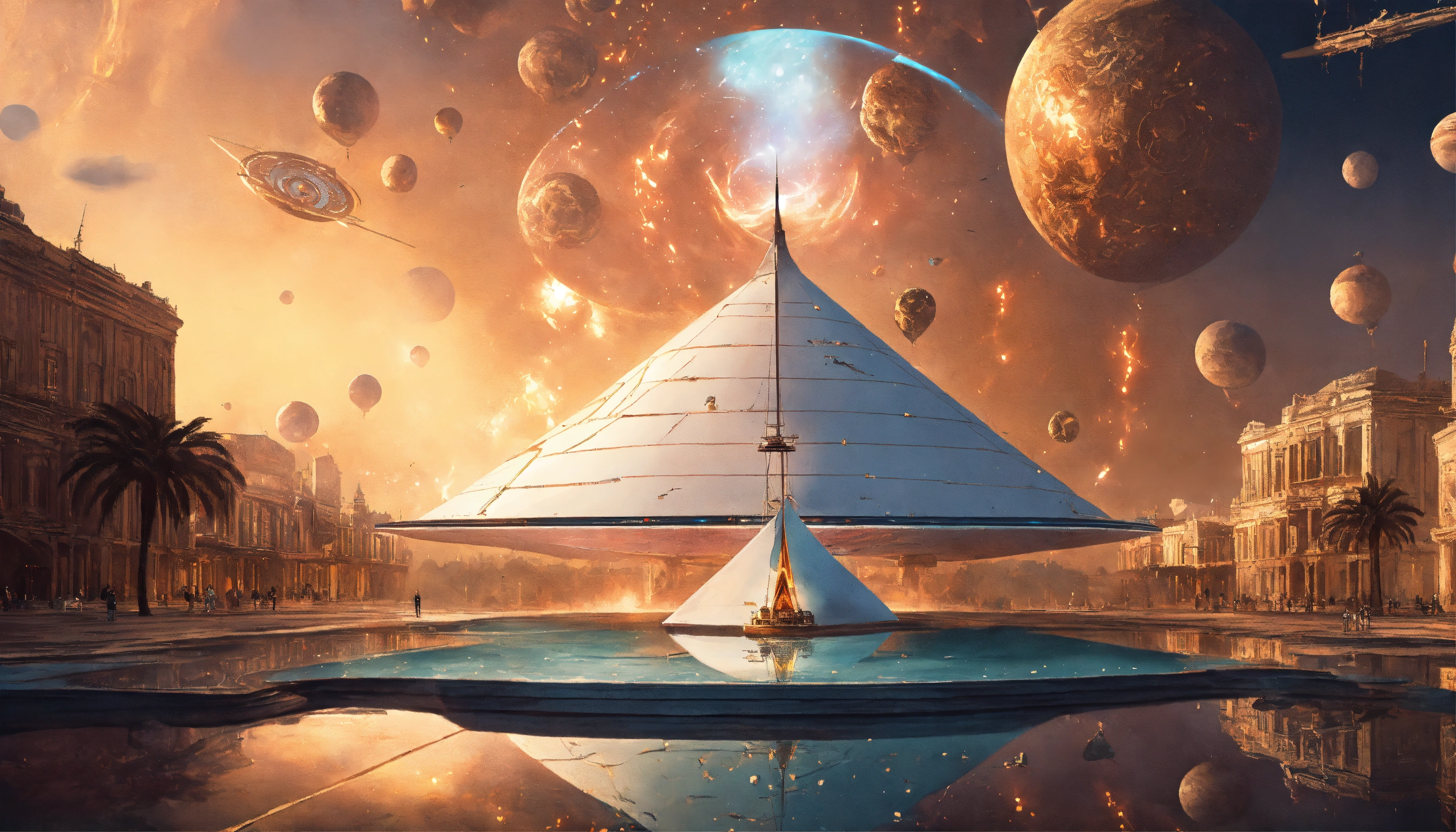 Lexica - Large landscape Photography, a large futuristic white marble ...