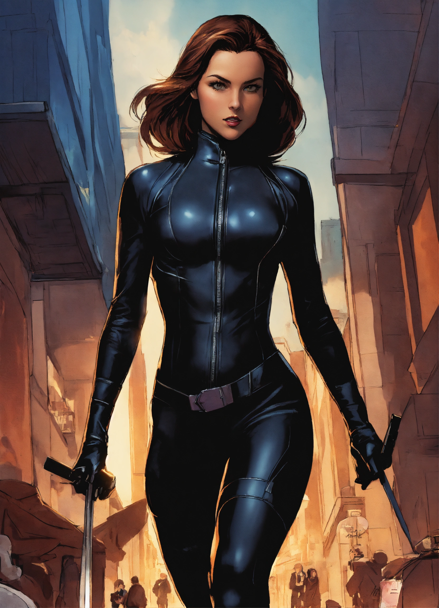 Lexica - Female X-Men Shadowcat wearing black leather ninja catsuit ...