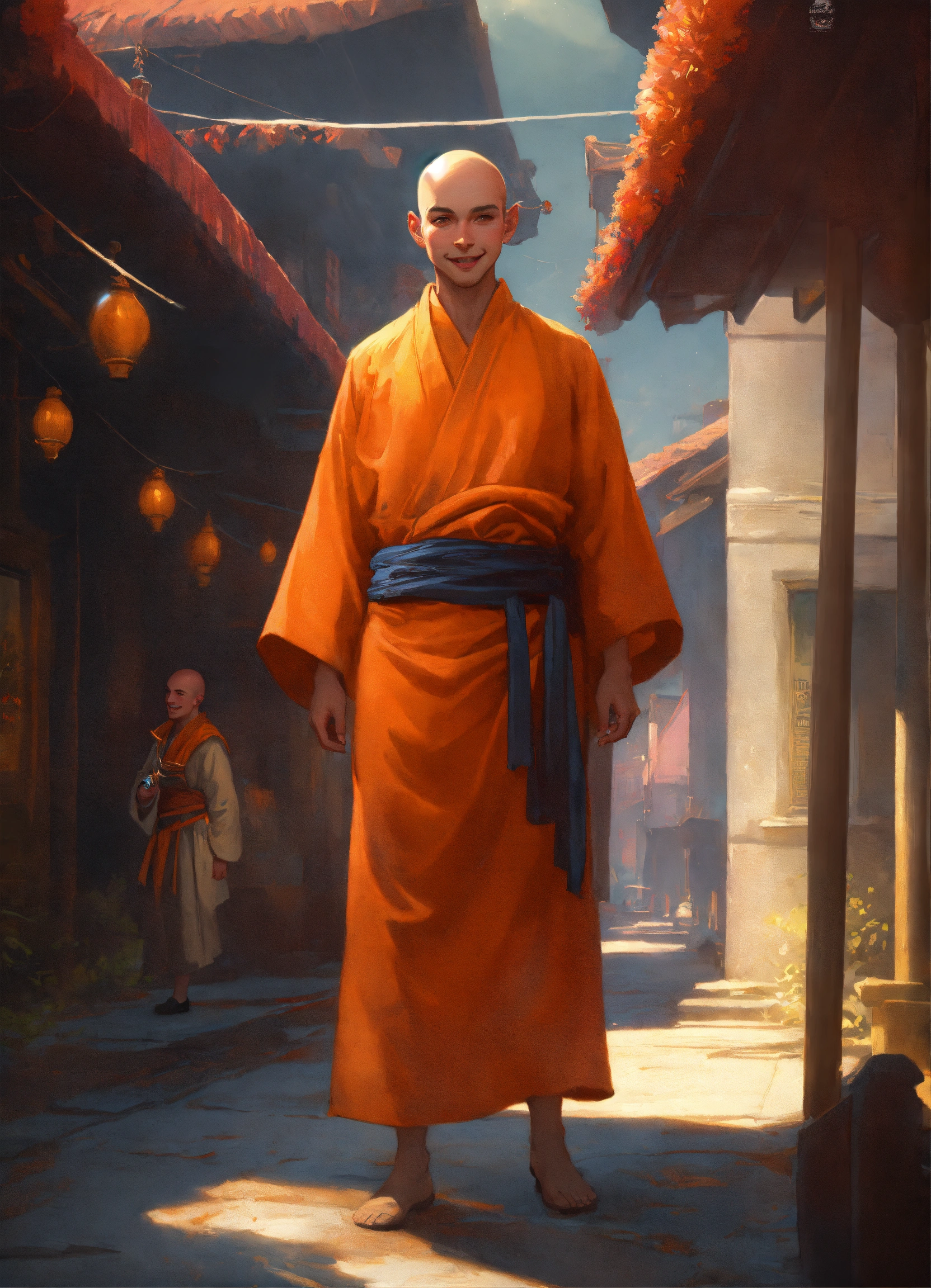 Lexica - Detailed skinny male halfling grinning with mischievous ...