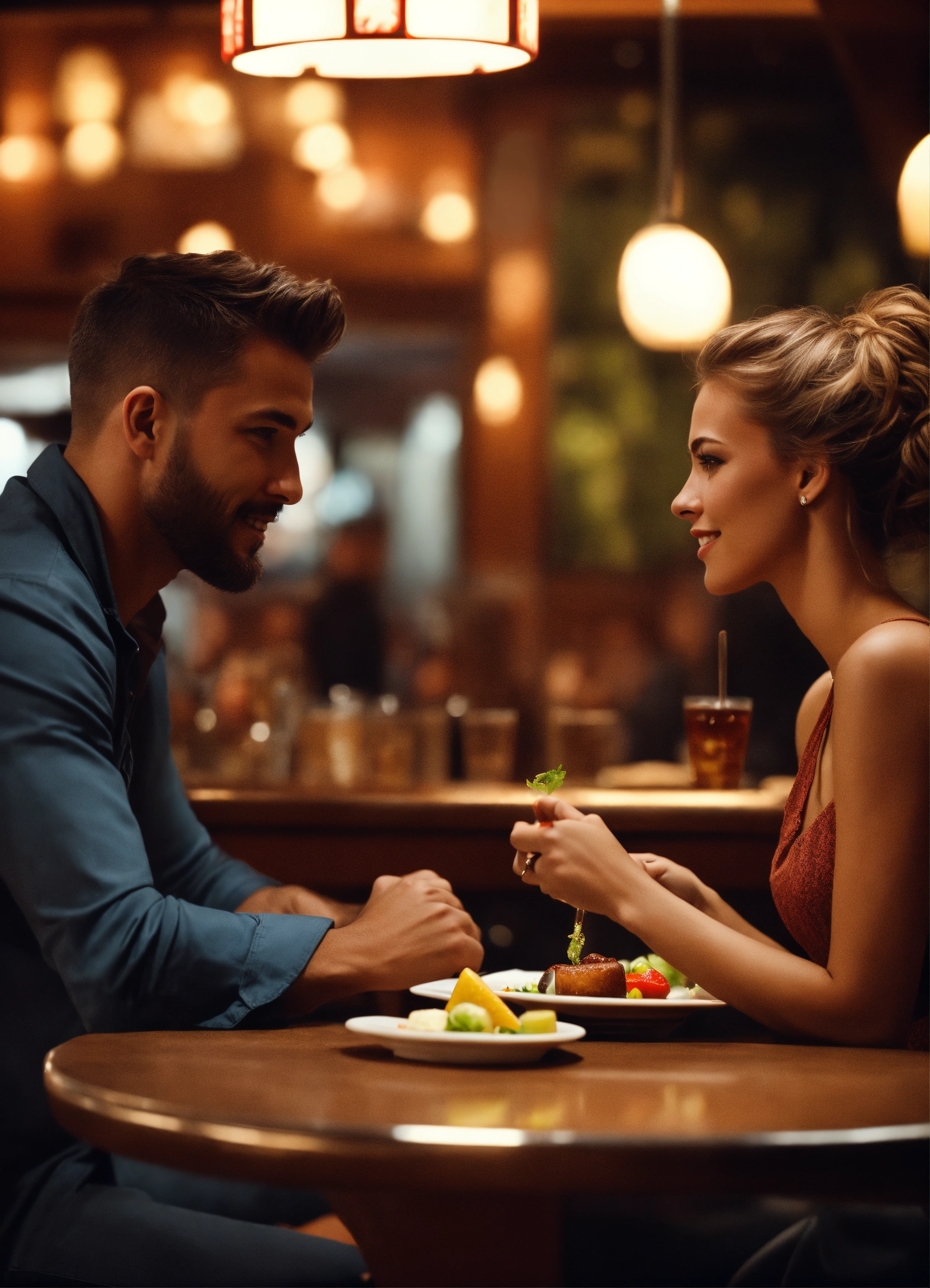 Lexica - Cinematic photo man flirting with waitress, high definition ...