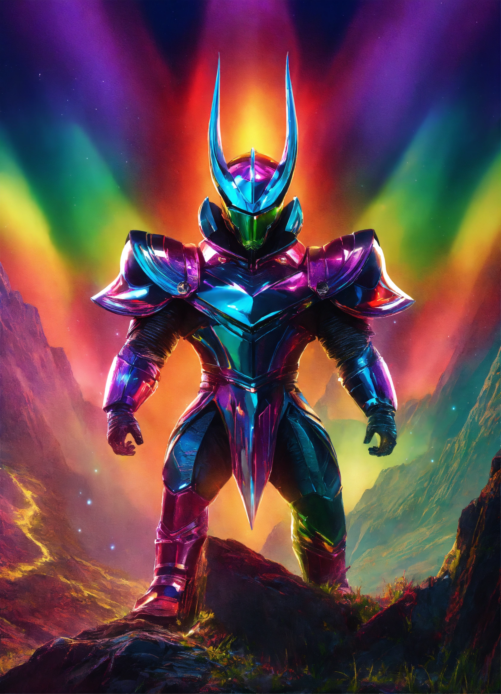 Lexica - Venger chrome god rainbow