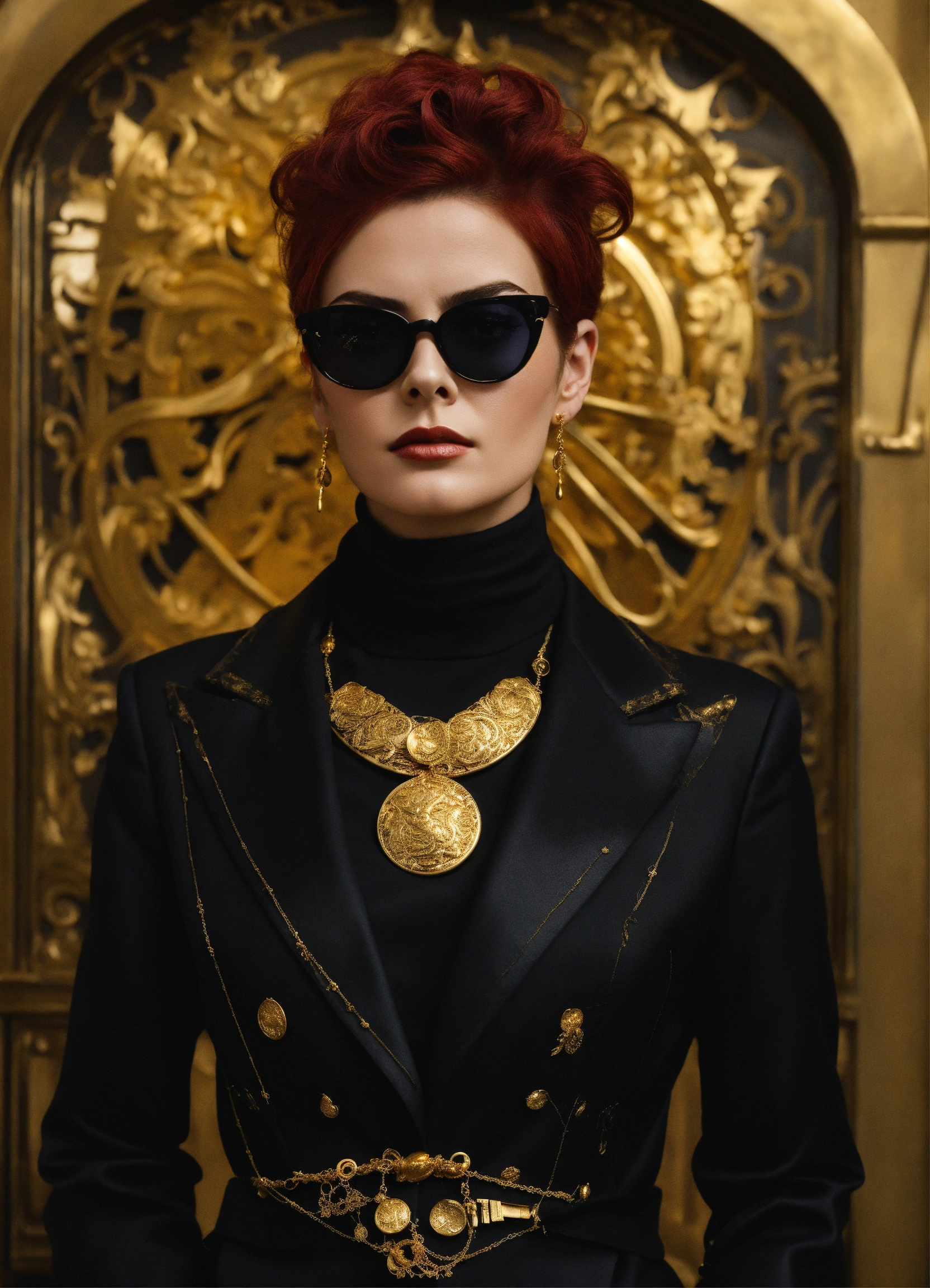 Lexica - Good omens as woman, female Crowley wearing black clothes suit ...