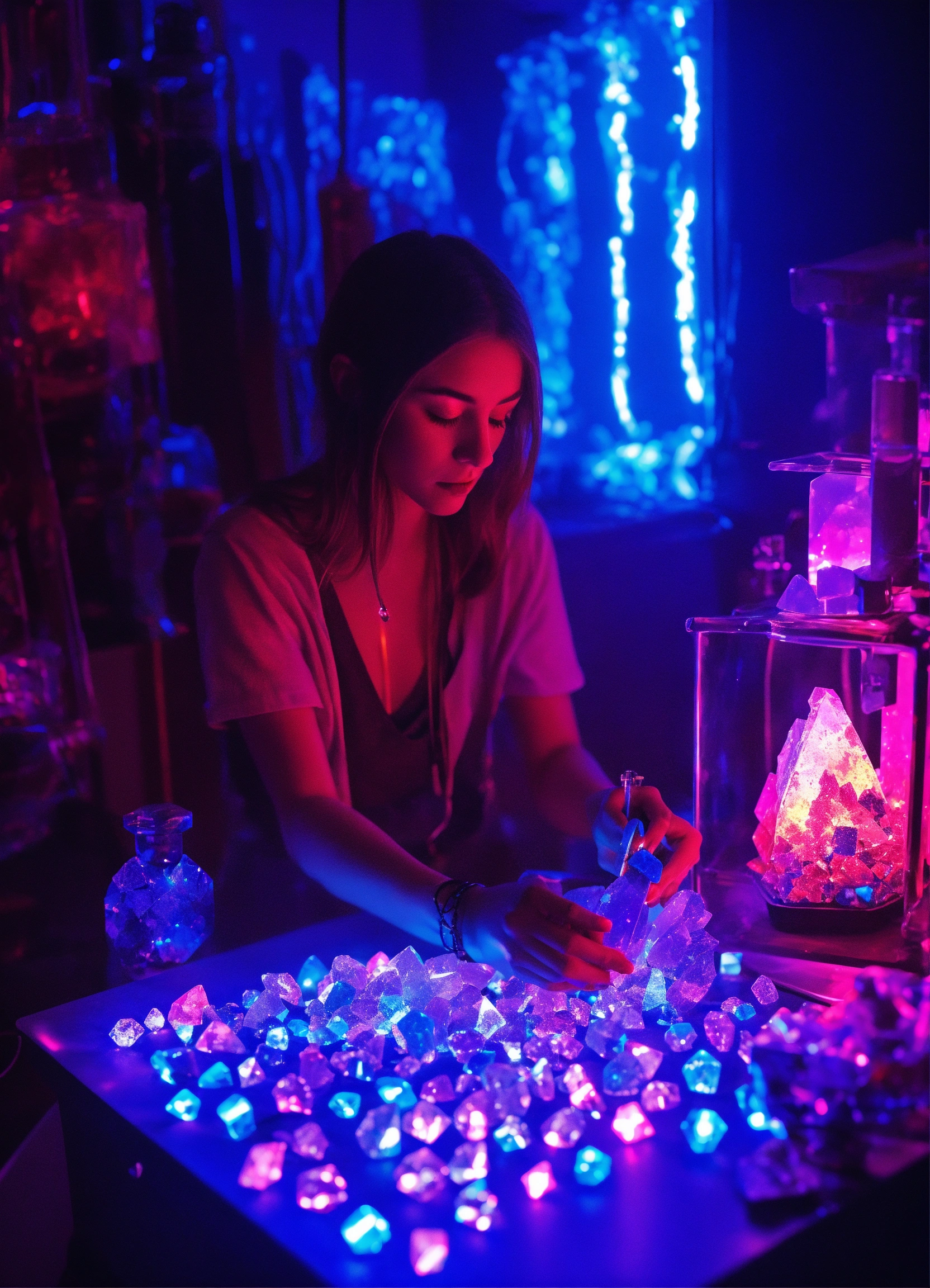 Lexica - A sapphire individual consuming crystals in a metal vaporizer ...