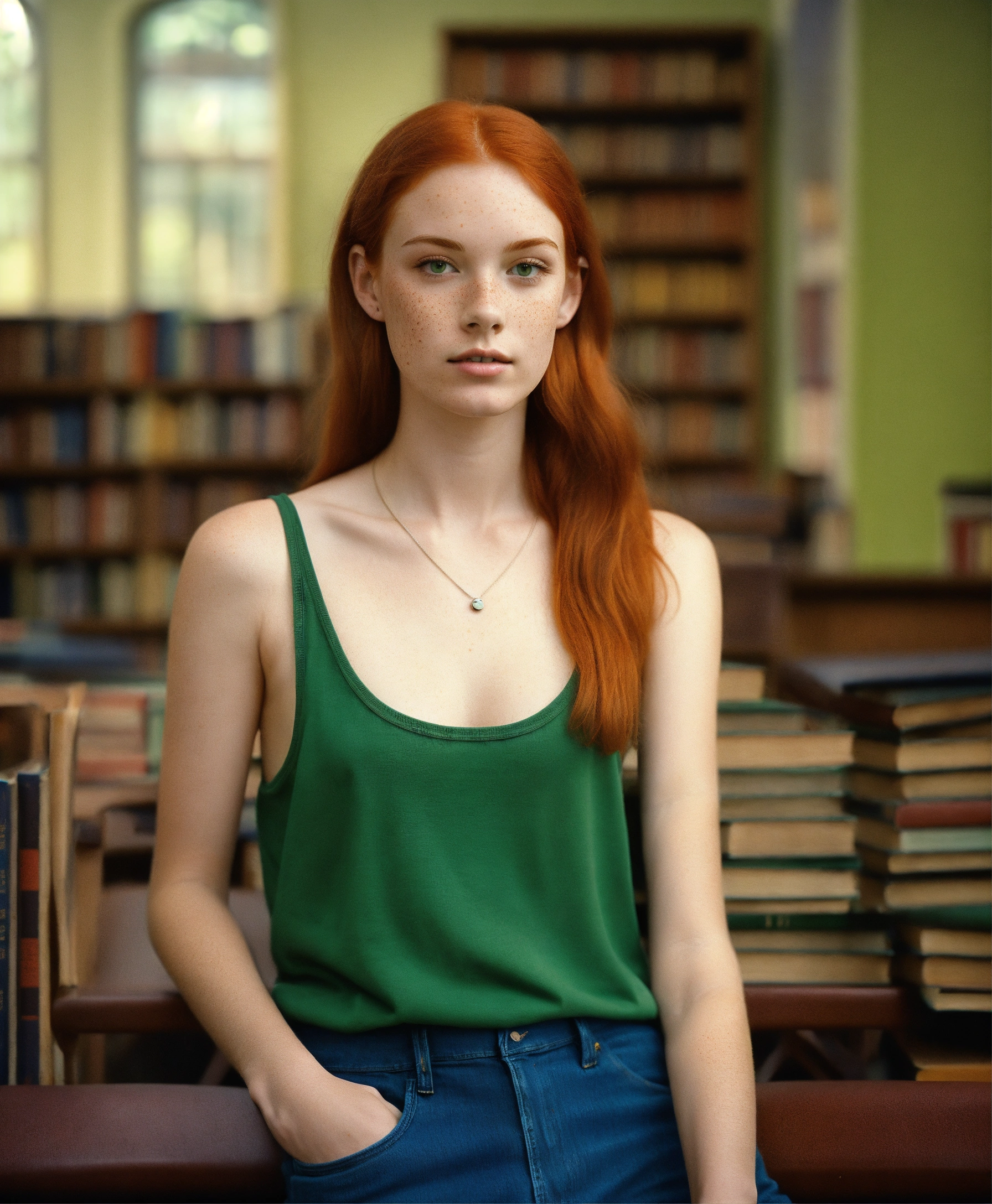 Lexica - Realistic photo of a tall and skinny twenty-year-old redhead ...